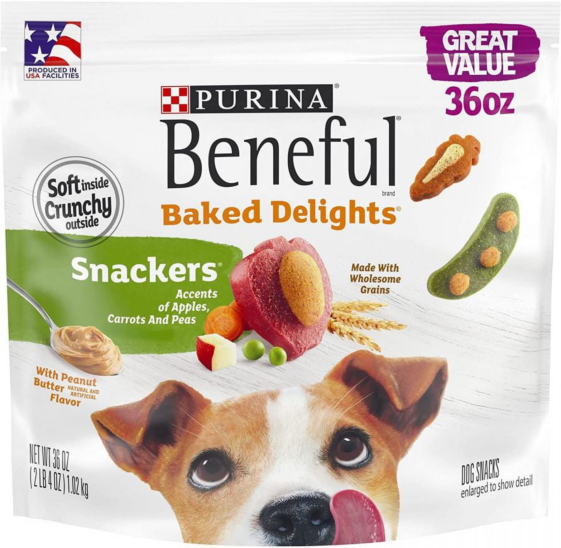 Purina Beneful Baked Delights Snackers with Apples, Carrots, Peas, and ...