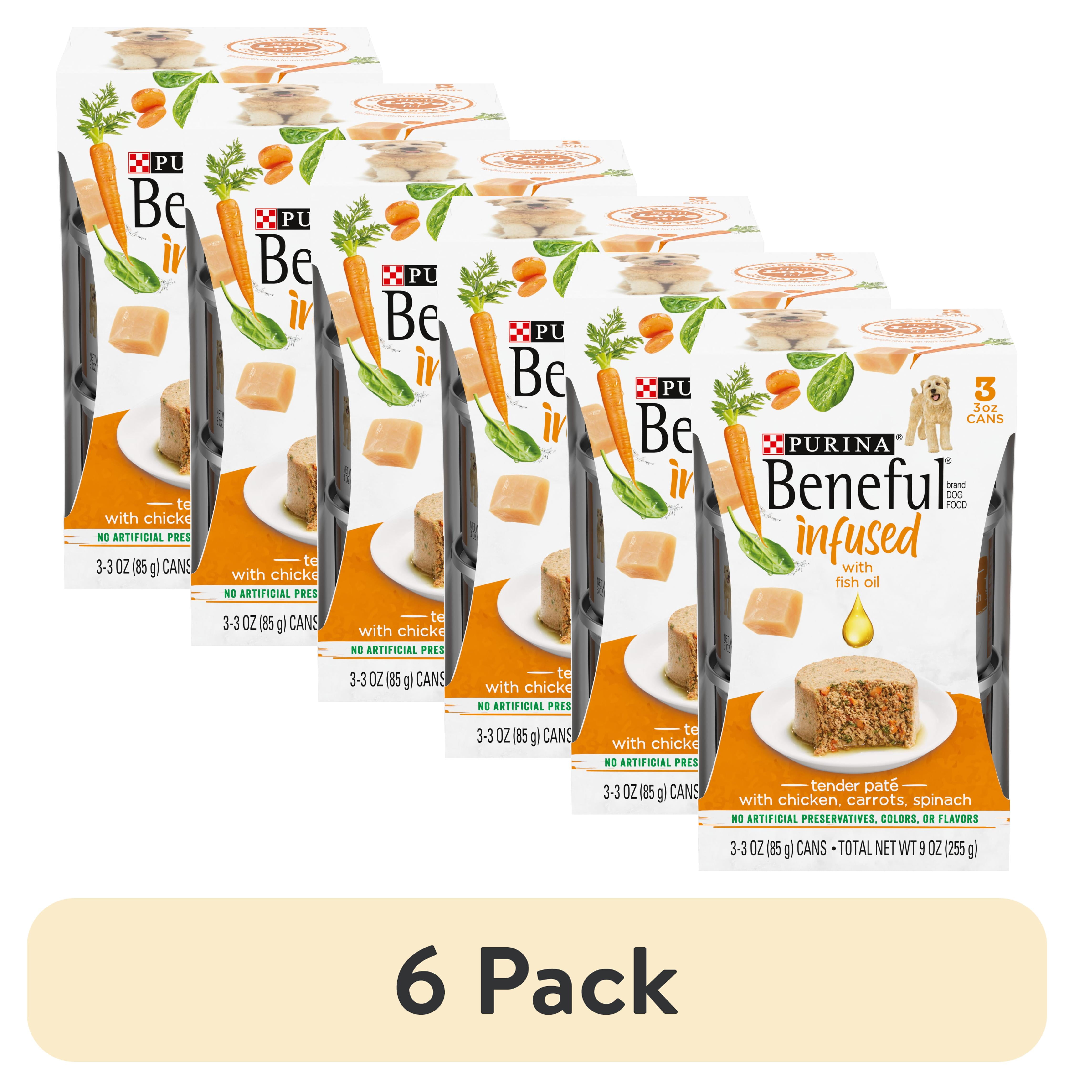 (6 pack) Purina Beneful Infused Wet Dog Food High Protein Real Pate ...