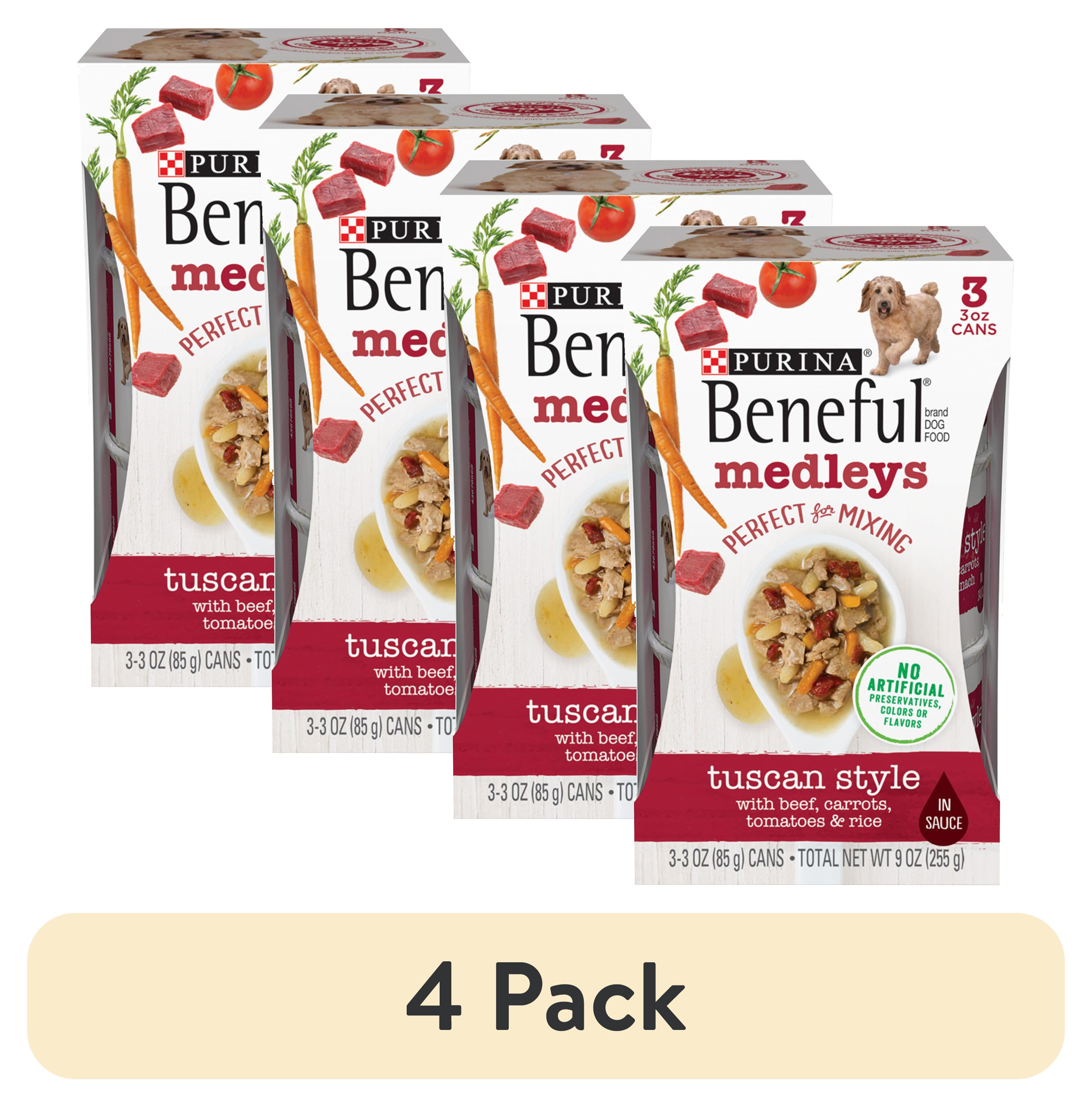 (4 pack) Purina Beneful Medleys Wet Dog Food High Protein Tuscan Style ...