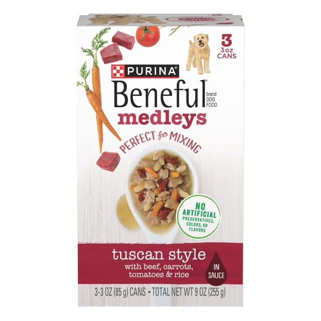 Purina Beneful Medleys Wet Dog Food, Tuscan Style Beef Stew Variety ...