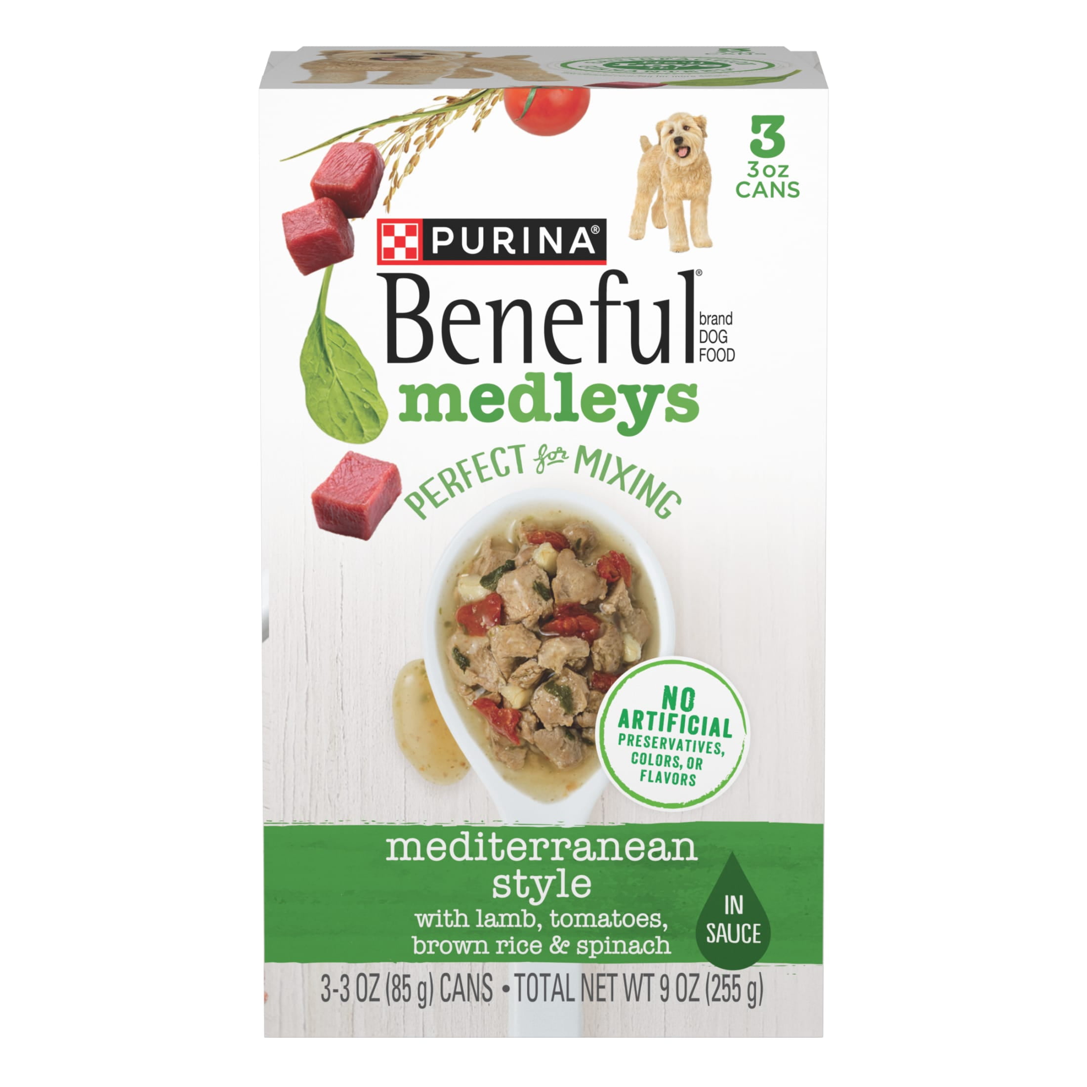 Purina Beneful Medleys Wet Dog Food Mediterranean Style Soft Lamb ...