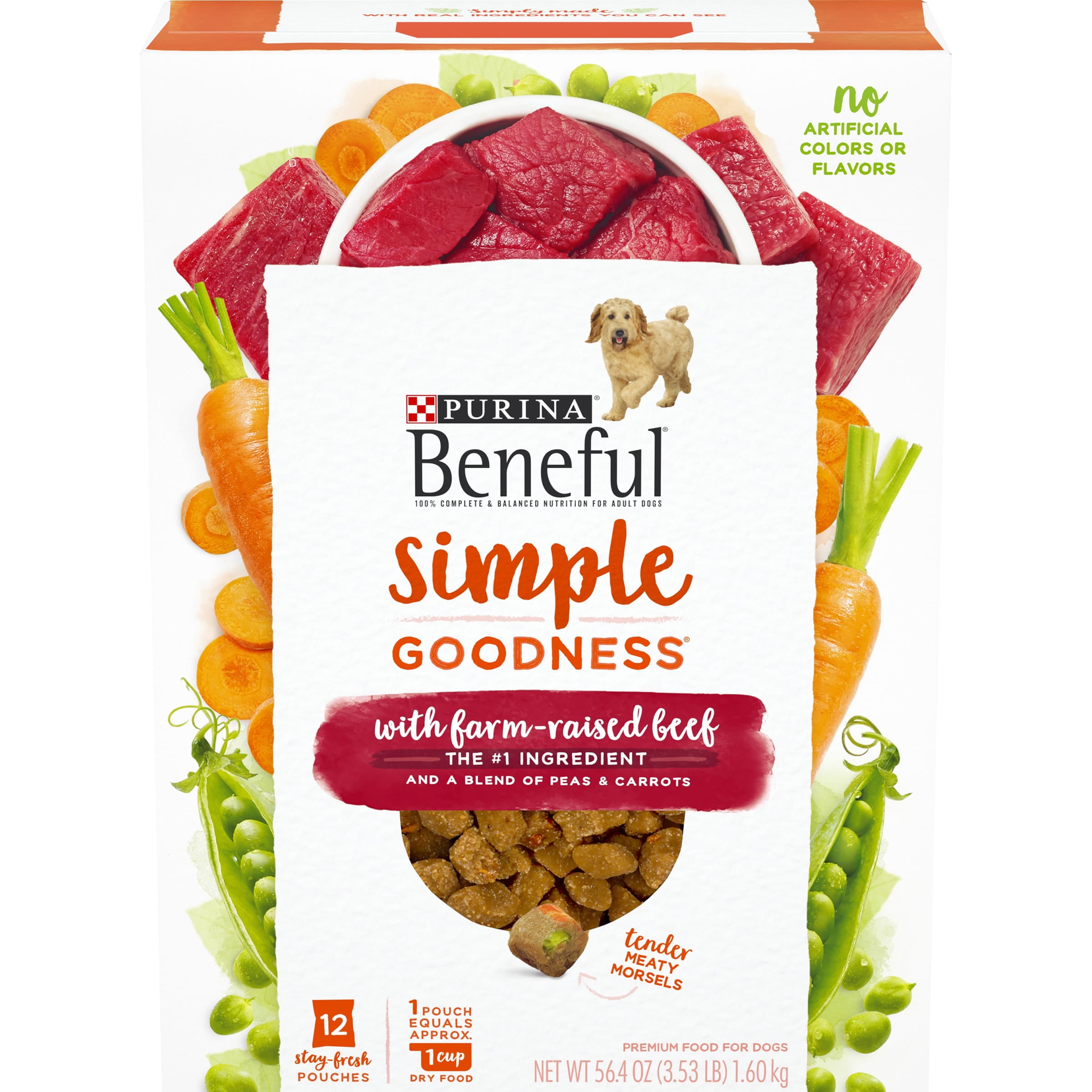 Purina Beneful Simple Goodness Dry Dog Food Farm Raised Beef, 56.4 oz ...