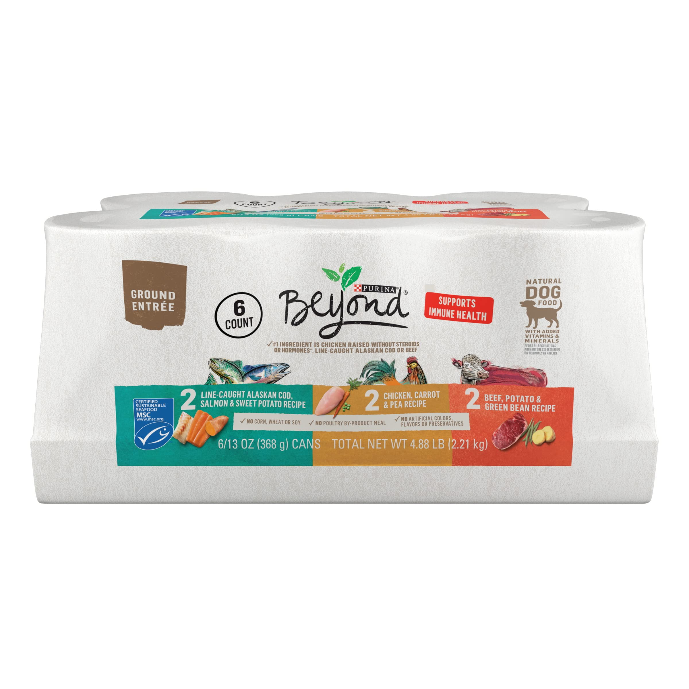 Purina Beyond Chicken, Beef and Cod Ground Entree Grain Free Wet Dog ...