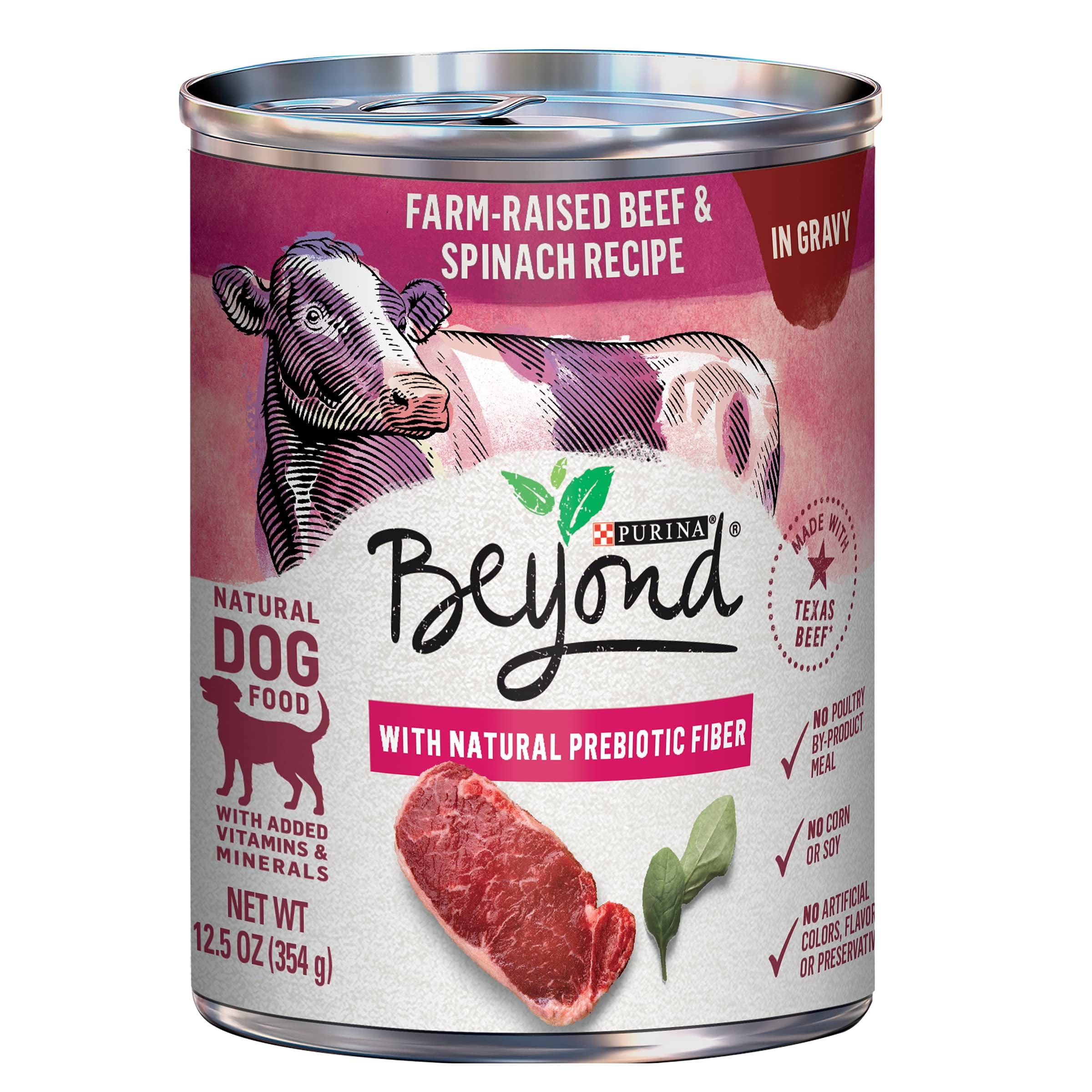 Purina Beyond Farm-Raised Beef TGF4 and Spinach in Gravy Grain Free Wet ...