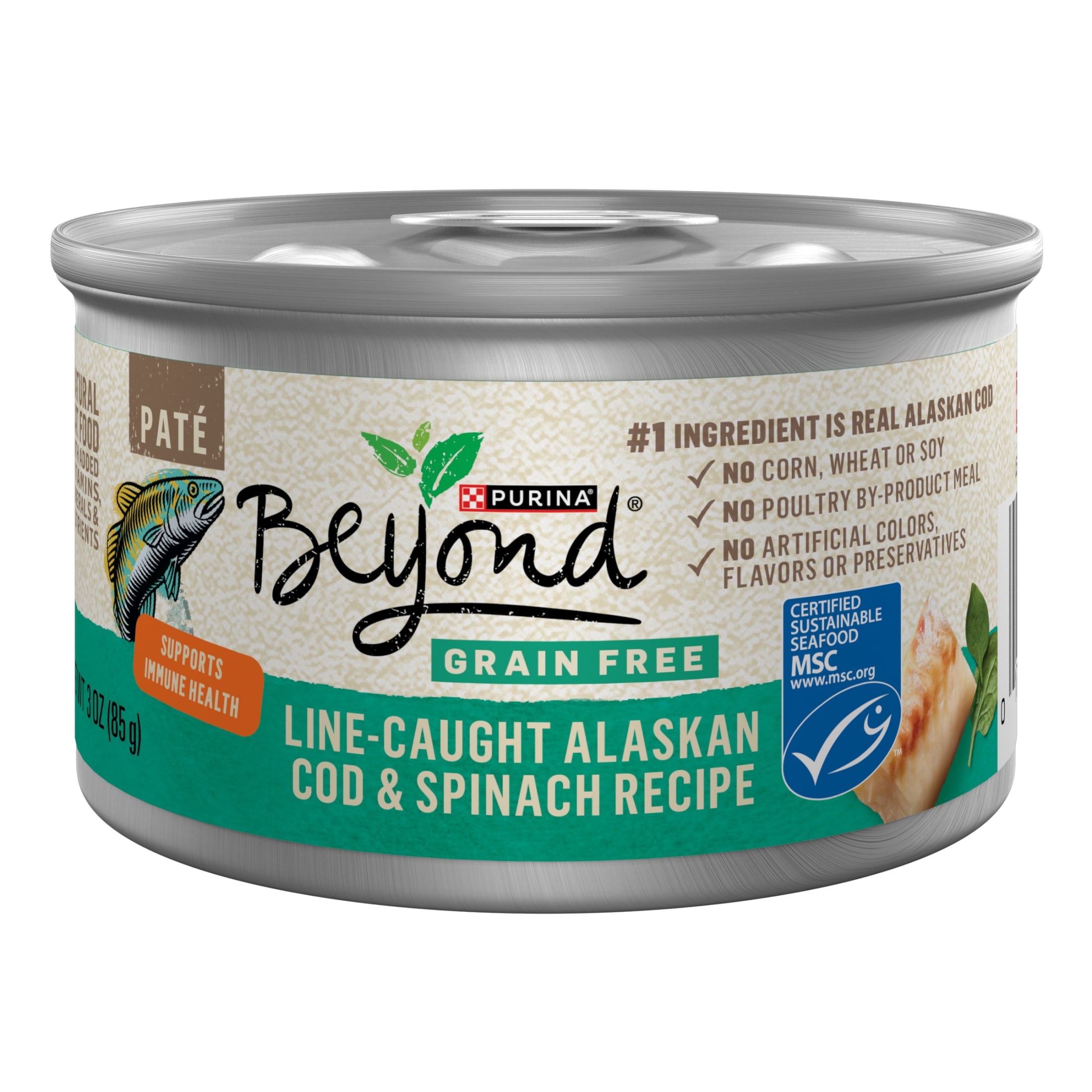 Purina Beyond, Grain Free Ocean Whitefish & Spinach, Wet Cat Food, 3 oz ...