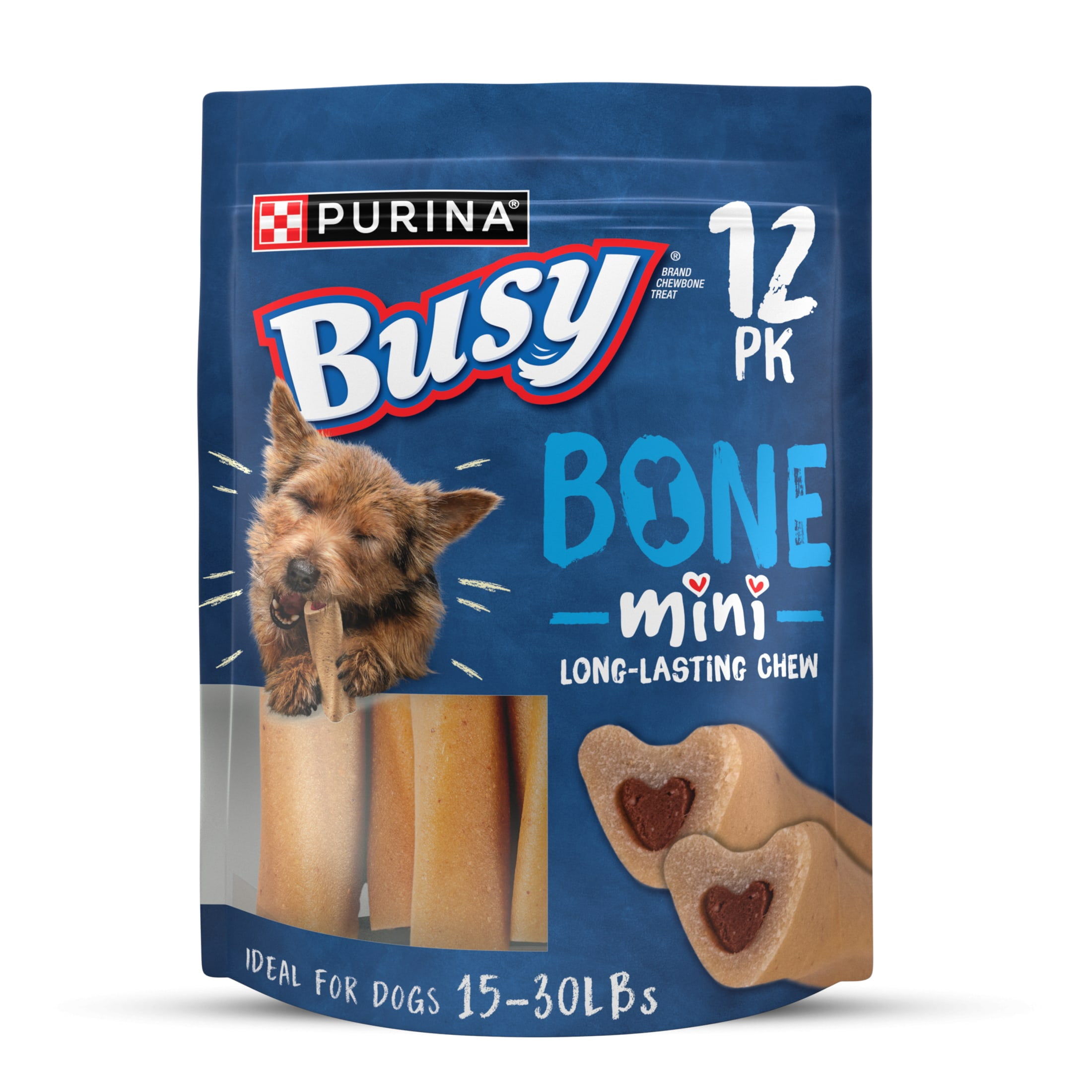 Purina Busy Bone 15-30 lbs Dog Treats with Real Pork, Long-Lasting ...
