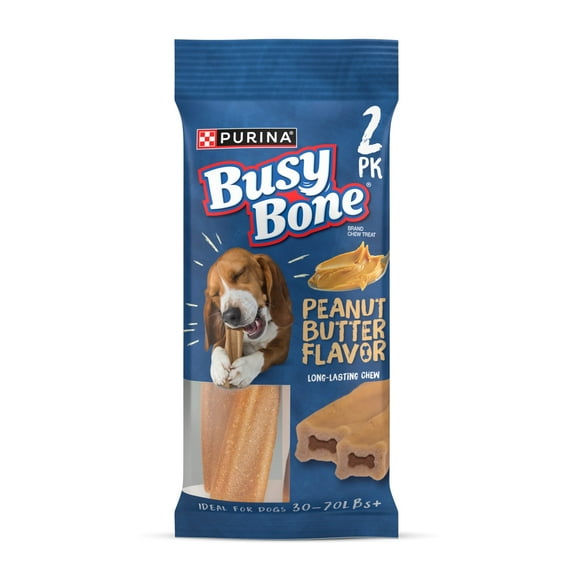 Purina Busy Bone Chewy Doggie Treats, Peanut Butter Flavor, Long ...
