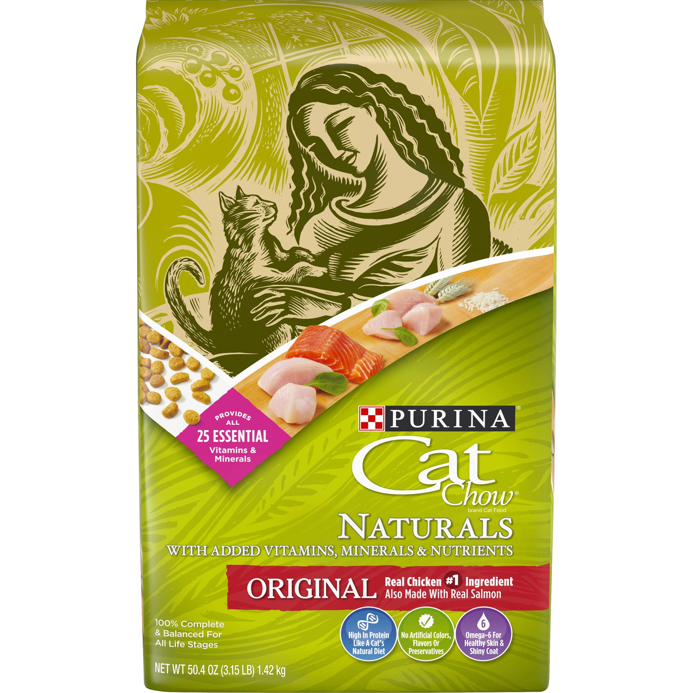 Purina Cat Chow Naturals Dry Cat Food, Original With Real Chicken, 3.15 ...