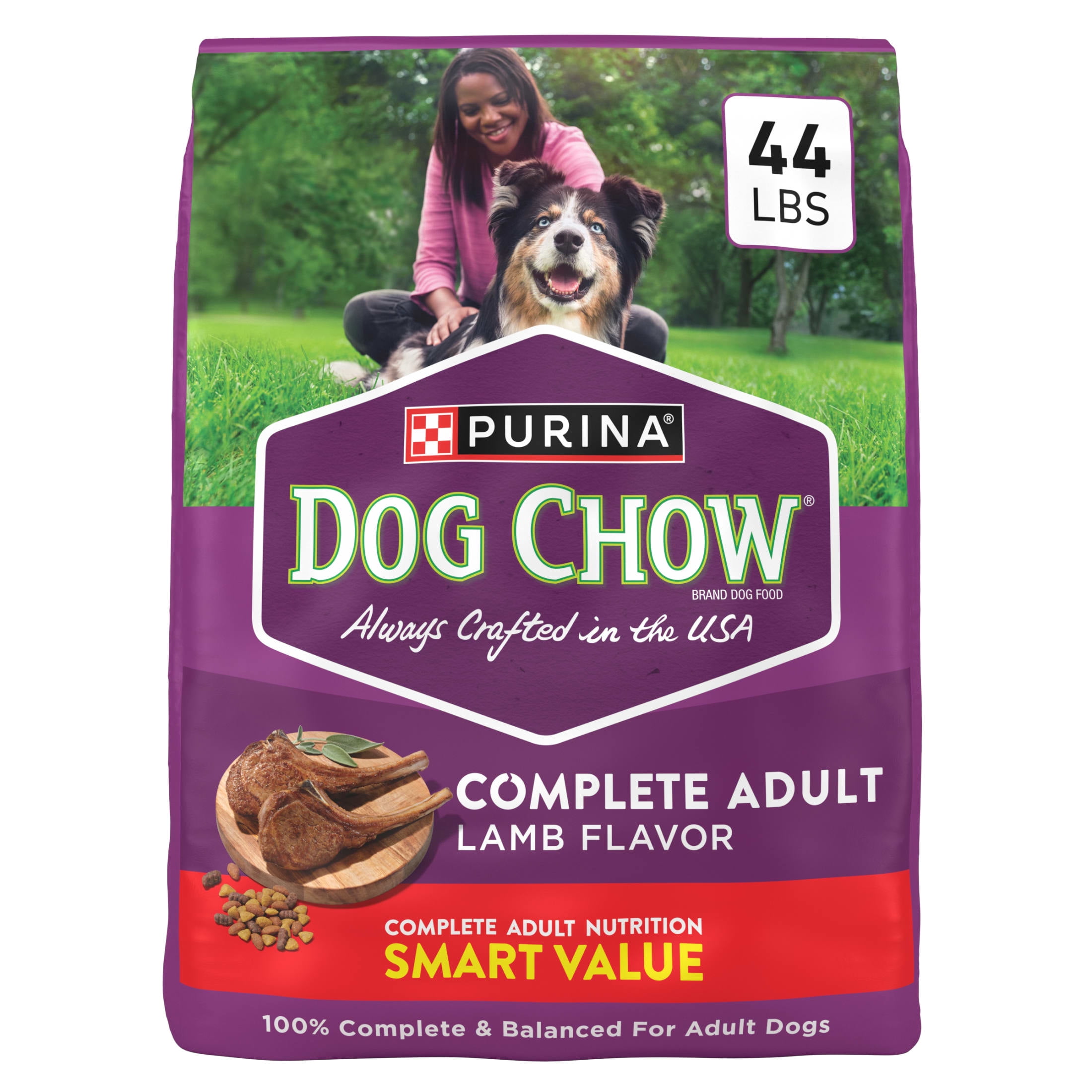 Purina Dog Chow Healthy Adult Crunchy Lamb Flavor High Protein Dry Dog ...