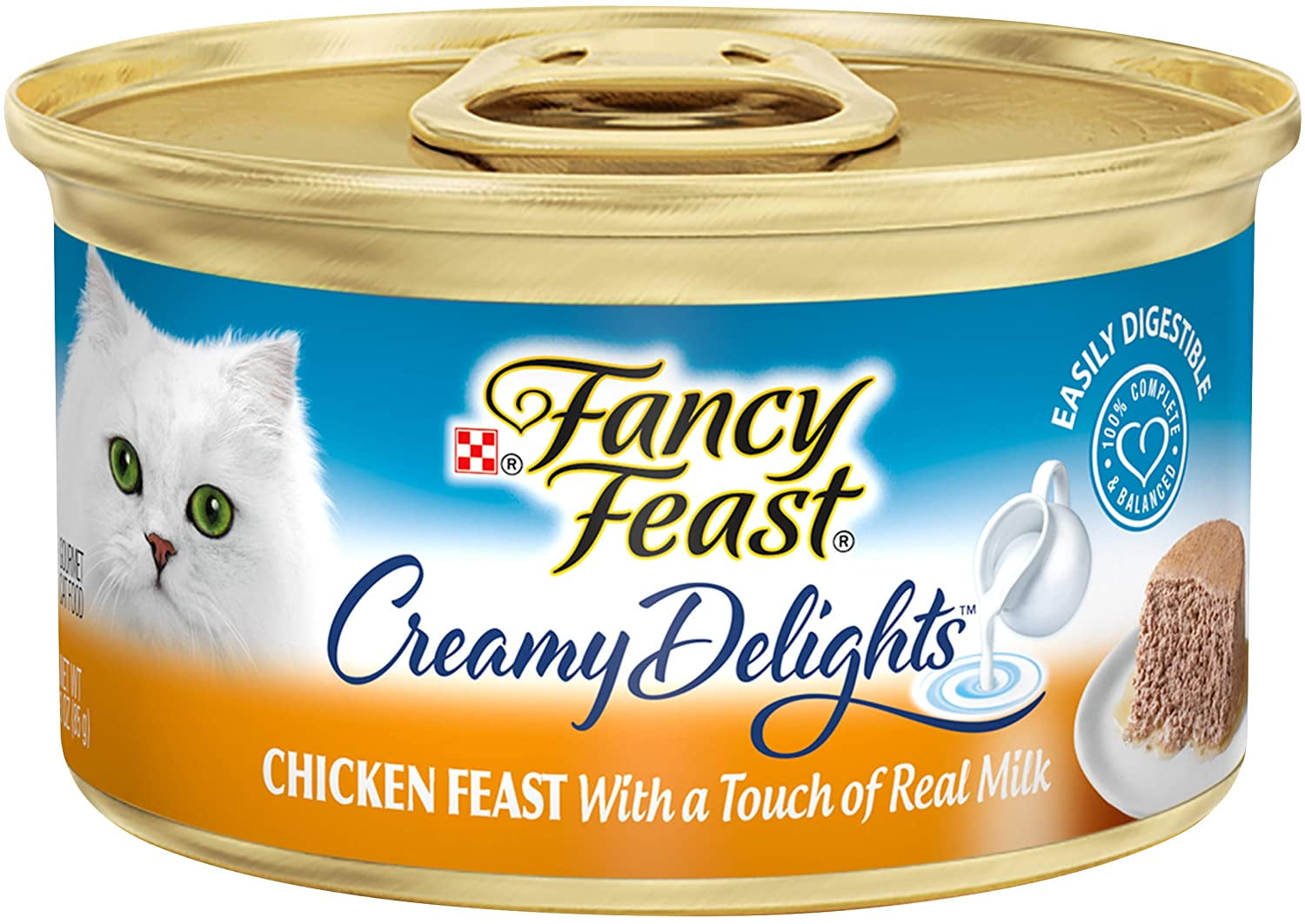 Purina Fancy Feast Pate, Creamy Delights Chicken Feast with Real Milk ...