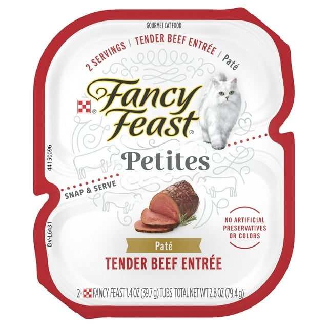 Purina Fancy Feast Gourmet Pate HYZ01 Wet Cat Food, Petites Tender Beef ...
