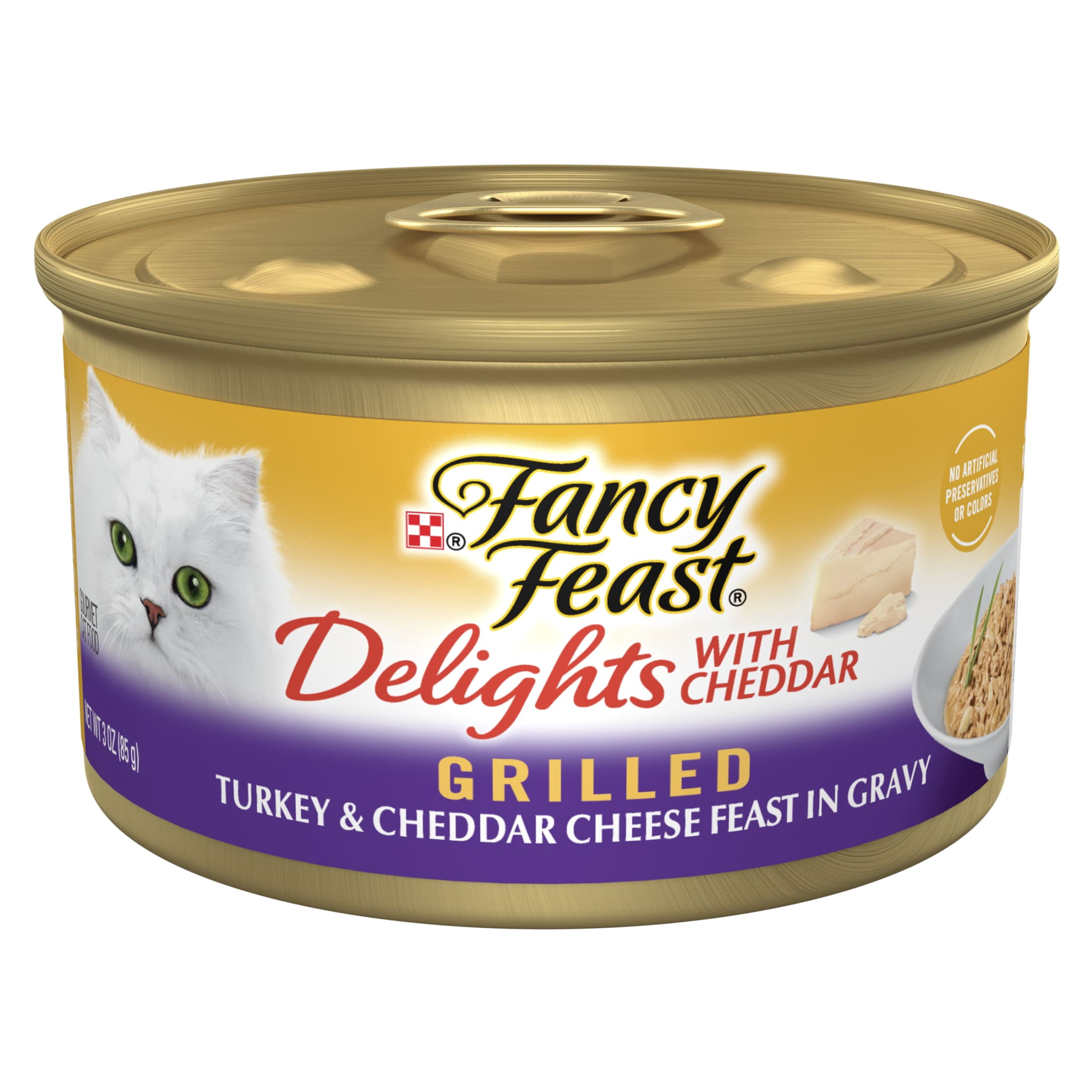 Fancy Feast, Wet Cat Food, 3 oz Cans, Grilled Turkey & Cheddar ...