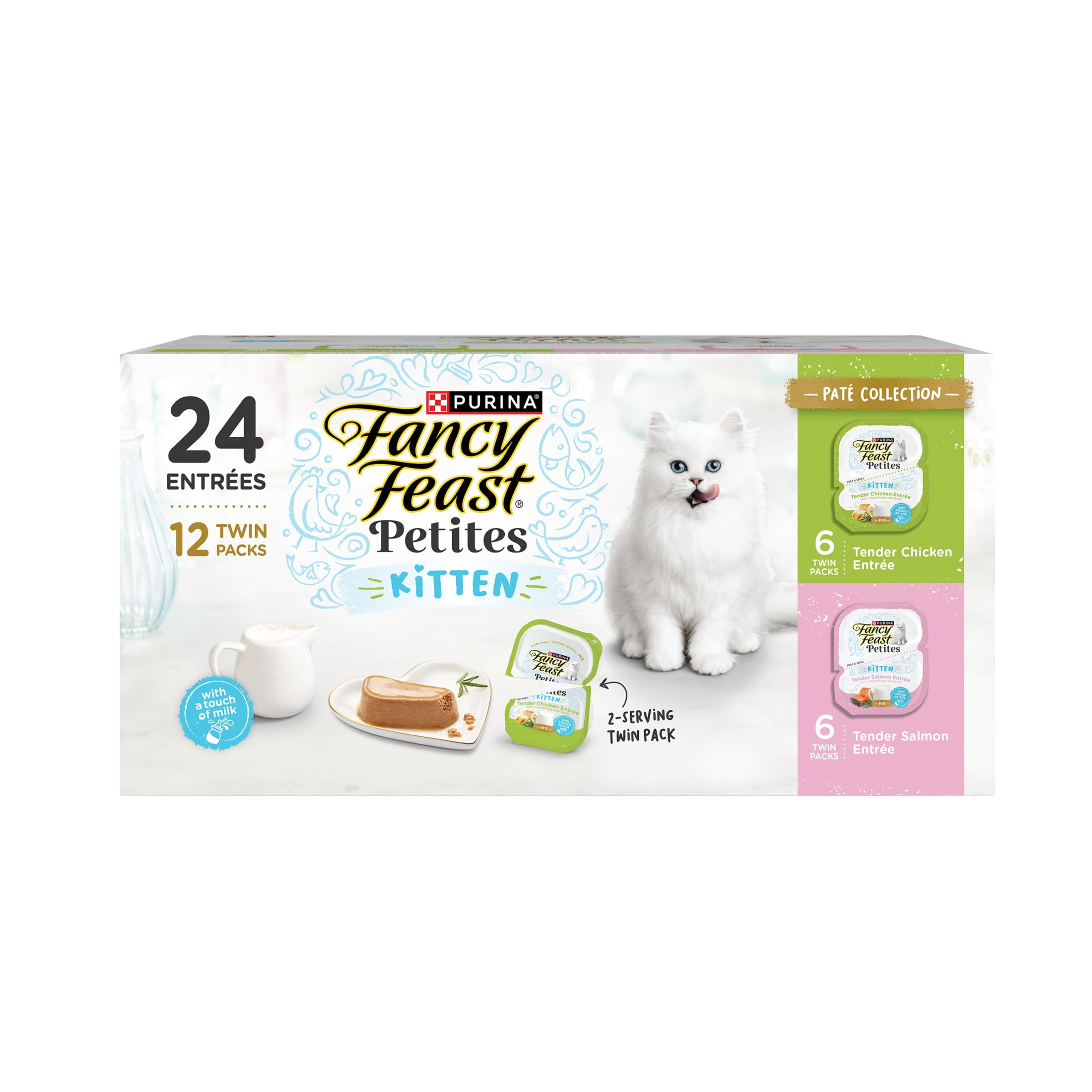 Purina Fancy Feast Petites Kitten Tender Pate Gourmet Wet Kitten Food ...