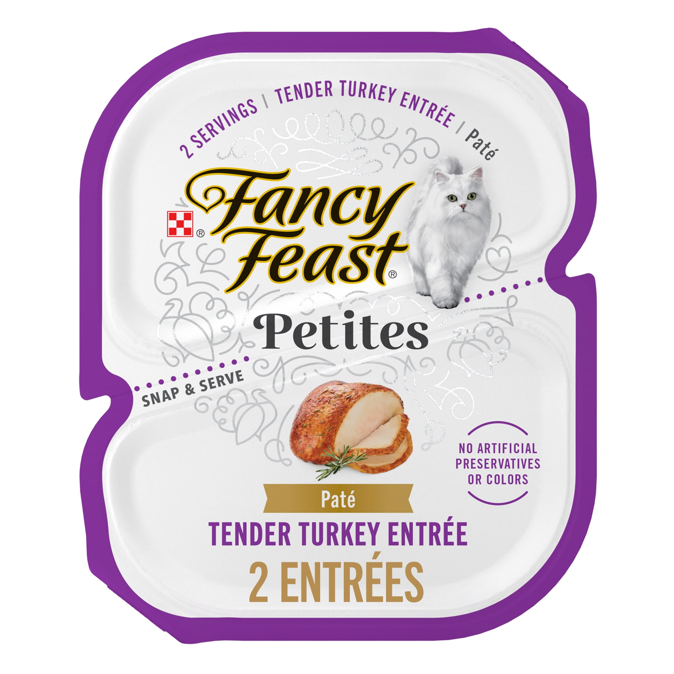 Purina Fancy Feast Petites Tender Turkey Entrée Gourmet Wet Cat Food ...