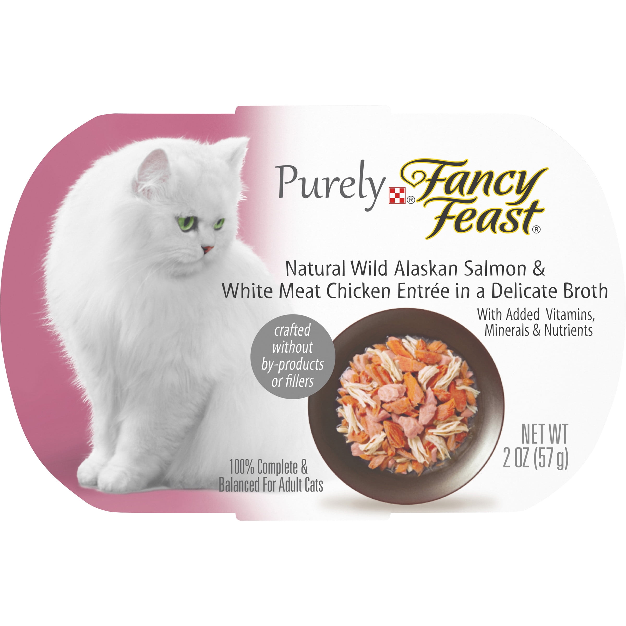 Purina Fancy Feast Purely Wet Cat Food Salmon Chicken, 2 oz Trays (10 ...