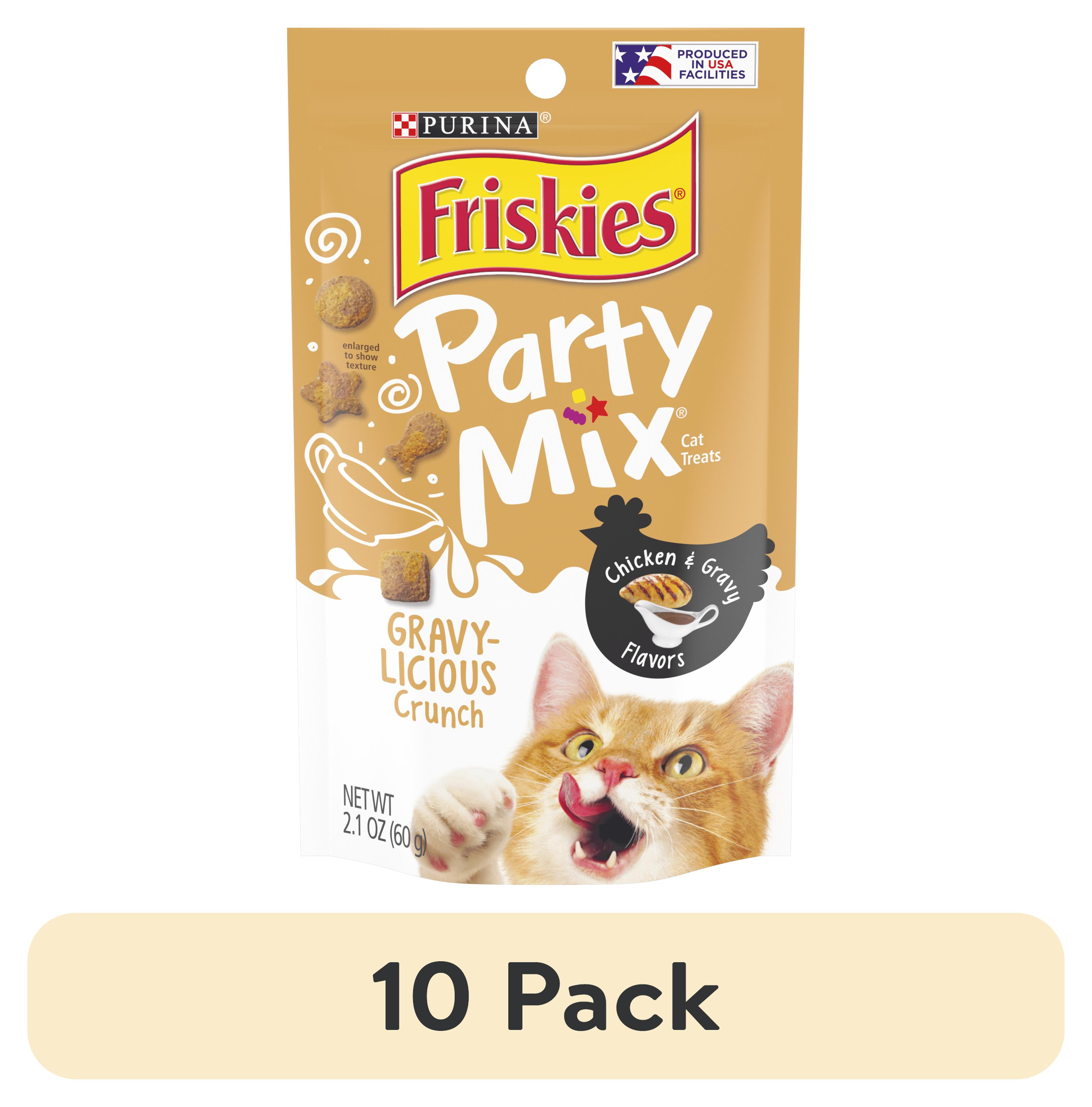 (10 pack) Purina Friskies Party Mix Gravy-licious, Cat Treats, Chicken ...