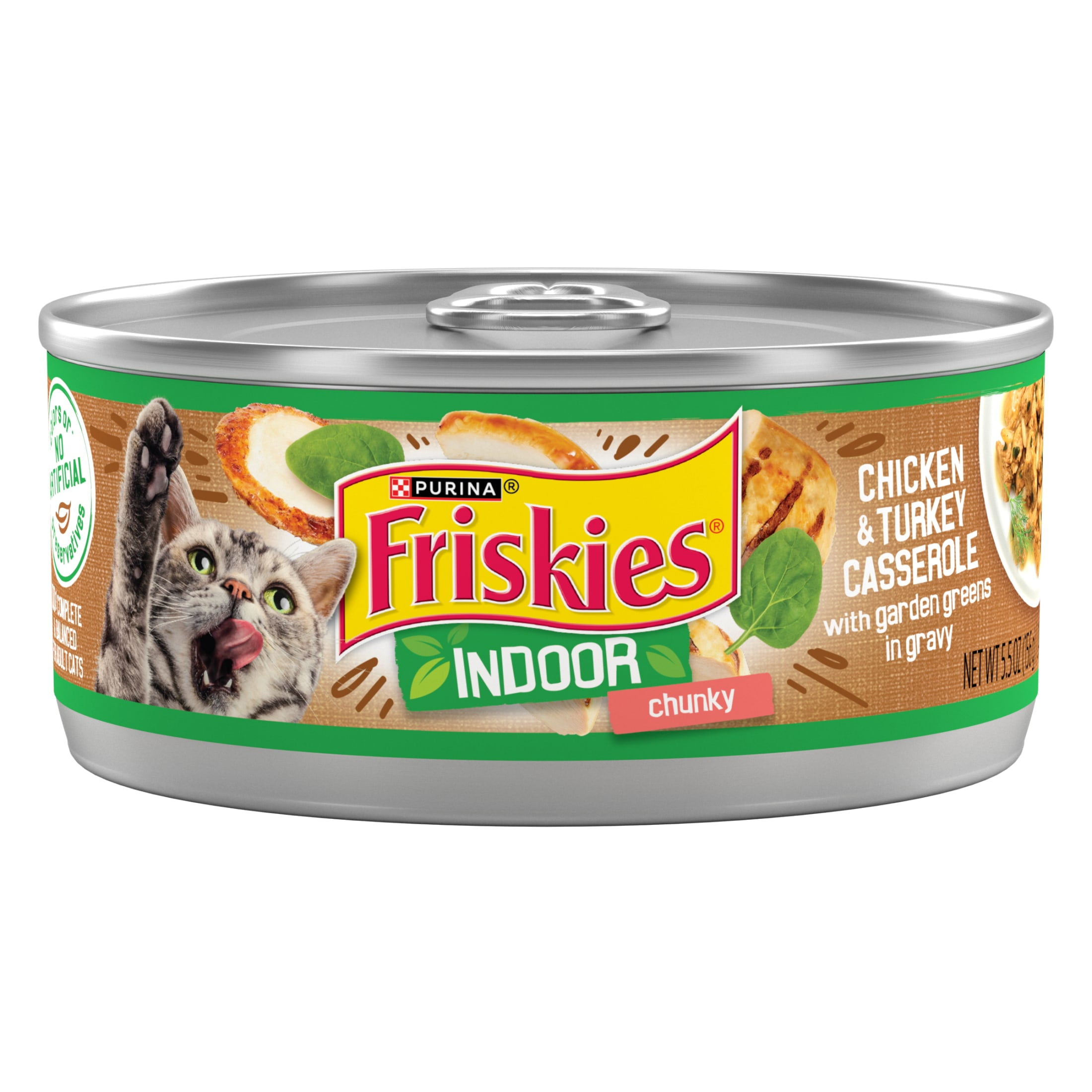 Purina Friskies Indoor Chunky Chicken Turkey Casserole Wet Cat Food ...