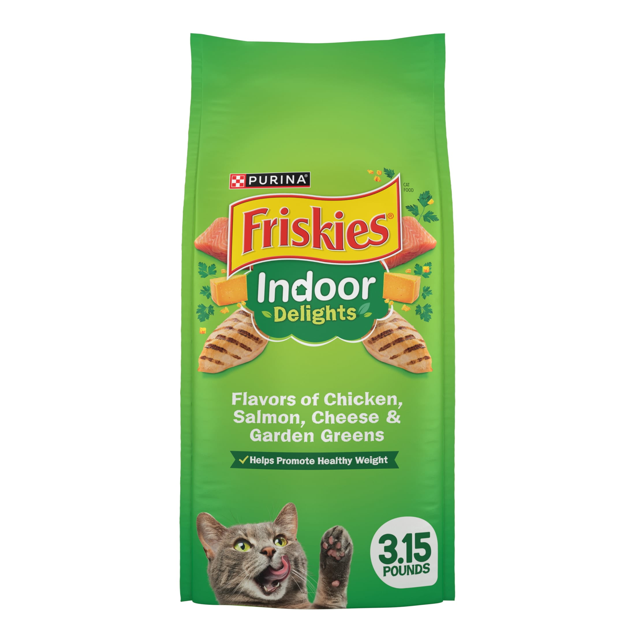 Purina Friskies Indoor Delights Dry Cat Food, Chicken and Salmon Flavor ...