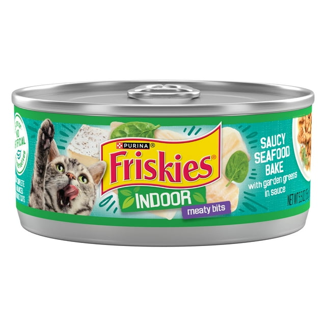 Purina Friskies Indoor Ocean Cat Food, Moist Saucy Seafood Bake, 5.5 oz ...