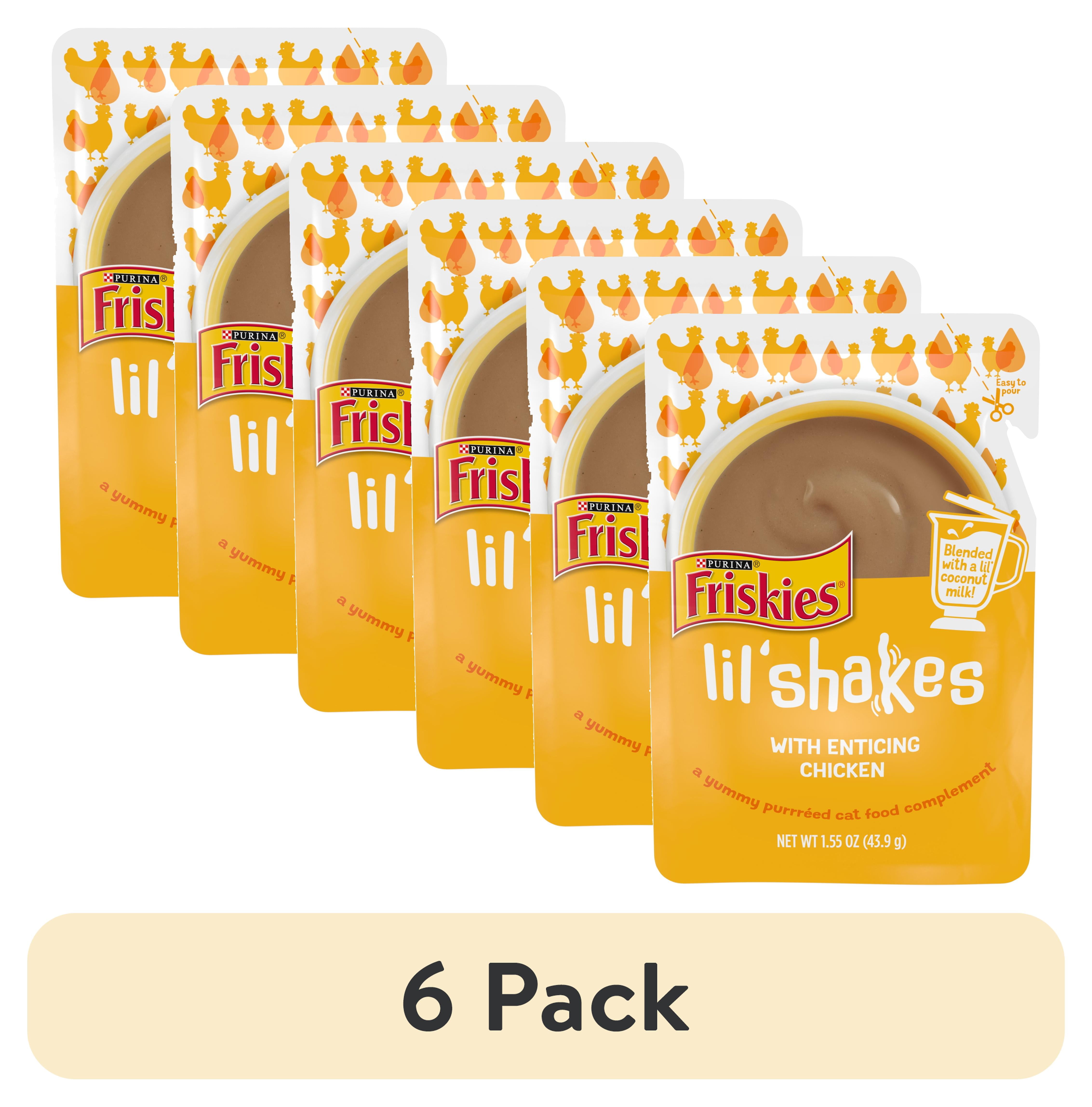 (6 pack) Purina Friskies Pureed Cat Food Toppers, Lil’ Shakes With ...