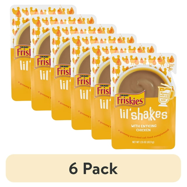 (6 pack) Purina Friskies Pureed Cat Food Toppers, Lil’ Shakes With ...