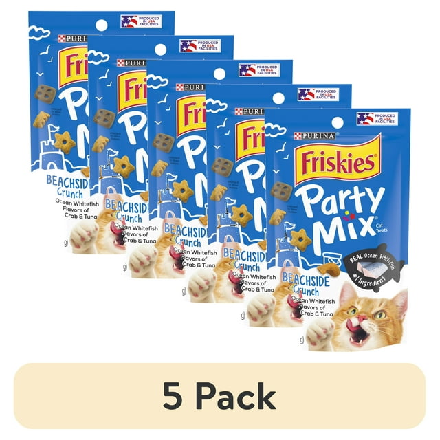 (5 pack) Purina Friskies Party Mix Beachside Crunch, Cat Treats, Shrimp ...