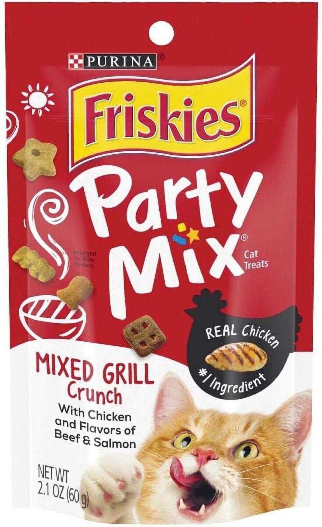 Purina Friskies Party Mix Cat Treats - Mixed Grill Crunch 2.1 oz Pack ...