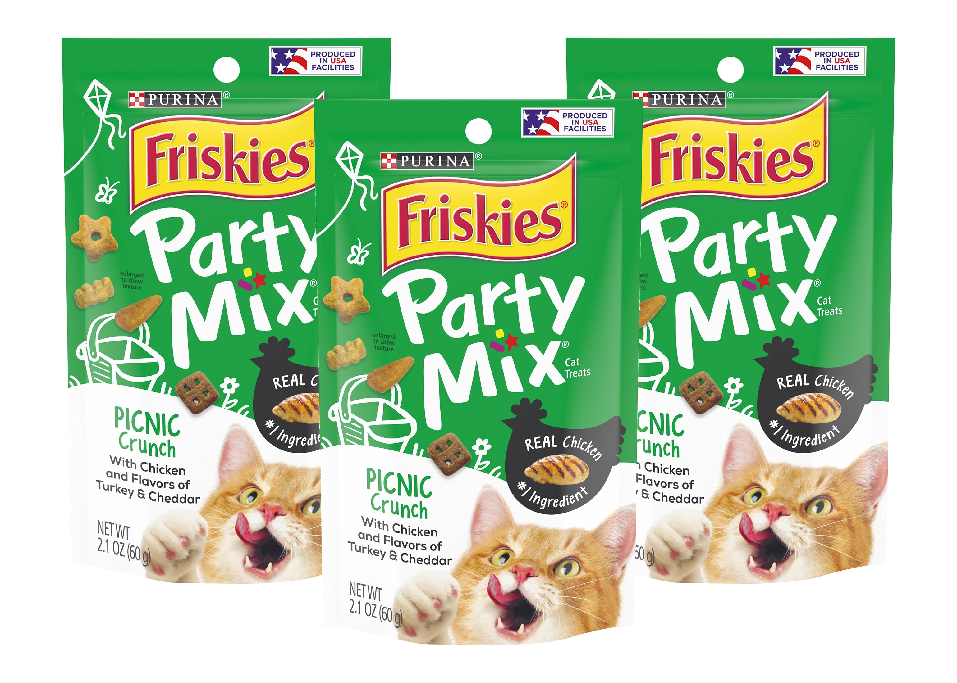 Purina Friskies Party Mix Cat Treats, Picnic Crunch with Chicken ...