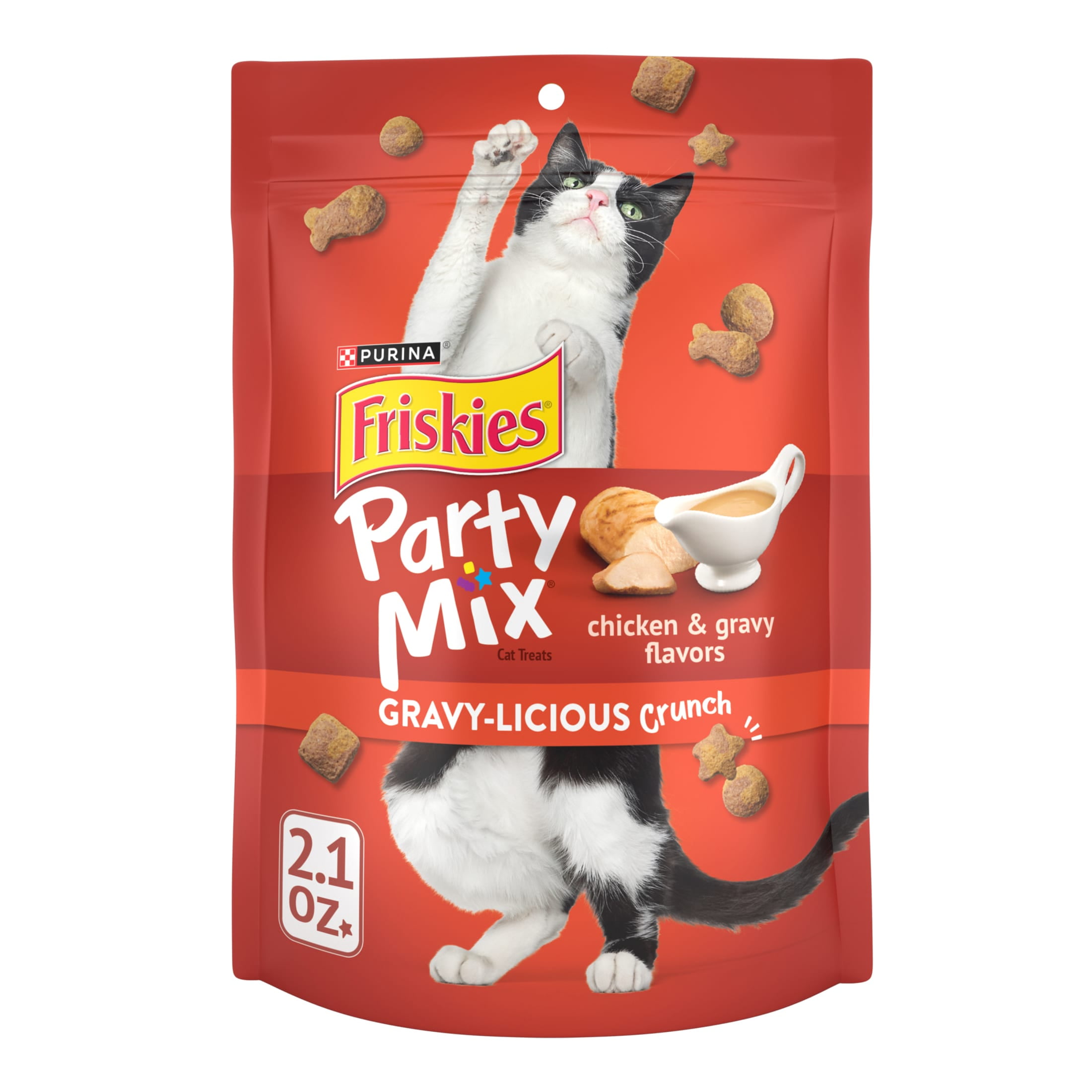 Purina Friskies Party Mix Chicken Flavor Crunchy Cat Treats, Pet Food ...
