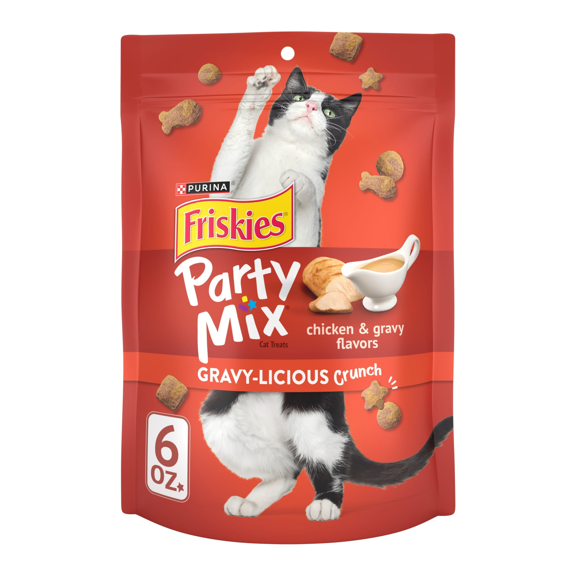 Purina Friskies Party Mix Gravy-licious Crunch Chicken and Gravy ...