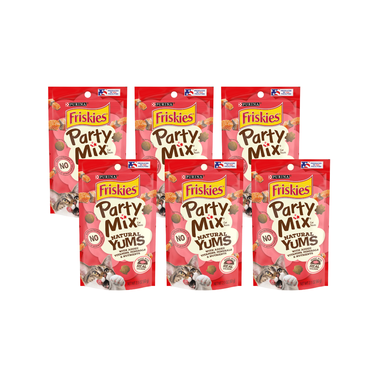 Purina Friskies Party Mix Natural Yums Cat Treats, Made with Real ...