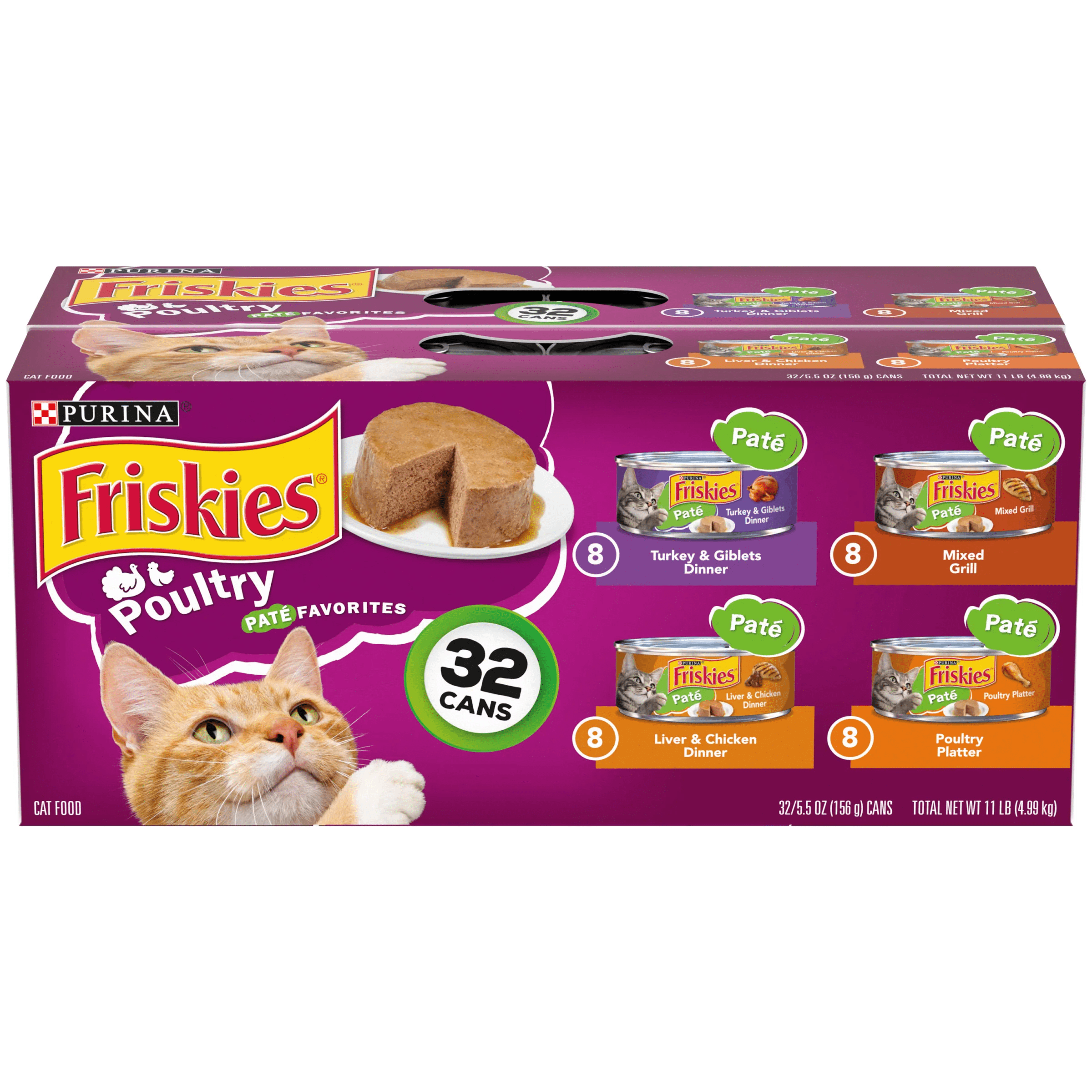 Purina Friskies Aves Favoritos Wet Cat Food Variety Pack 32 Pack