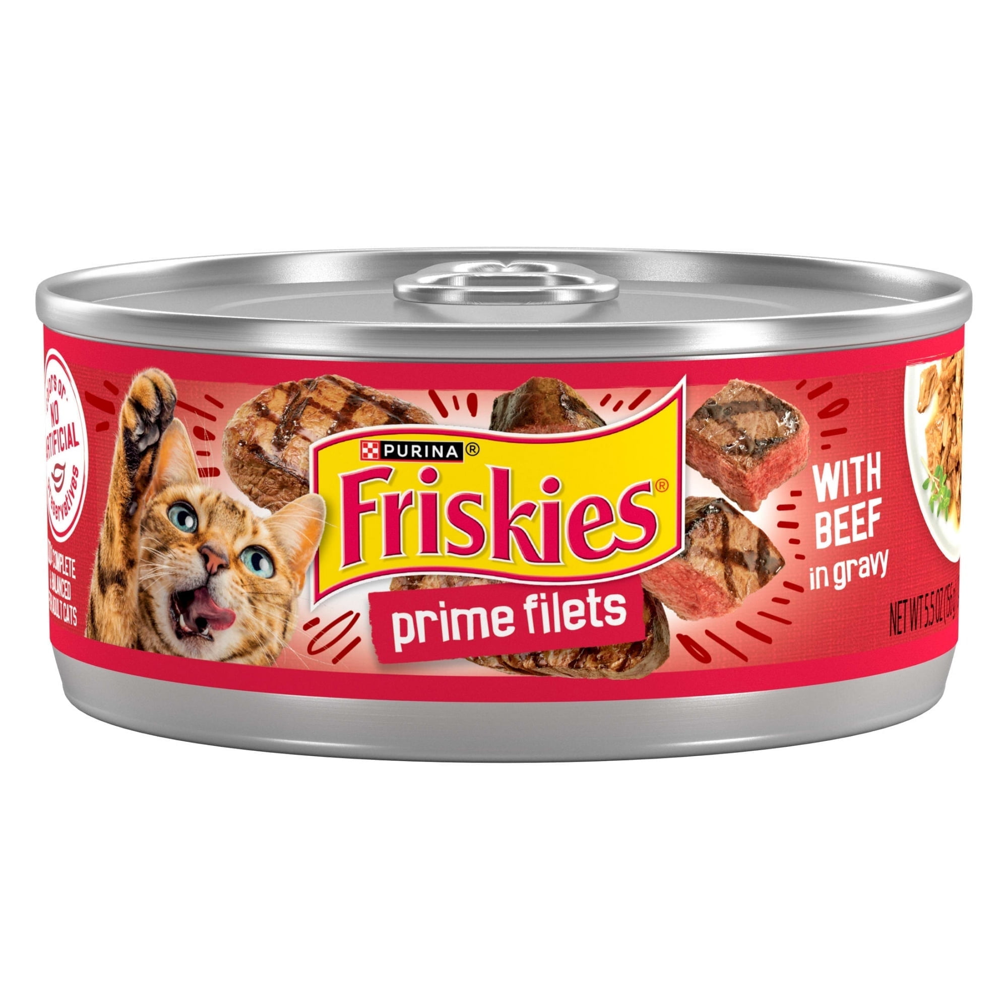 Purina Friskies Prime Filets With Beef in Wet Cat Food Gravy - Walmart.com
