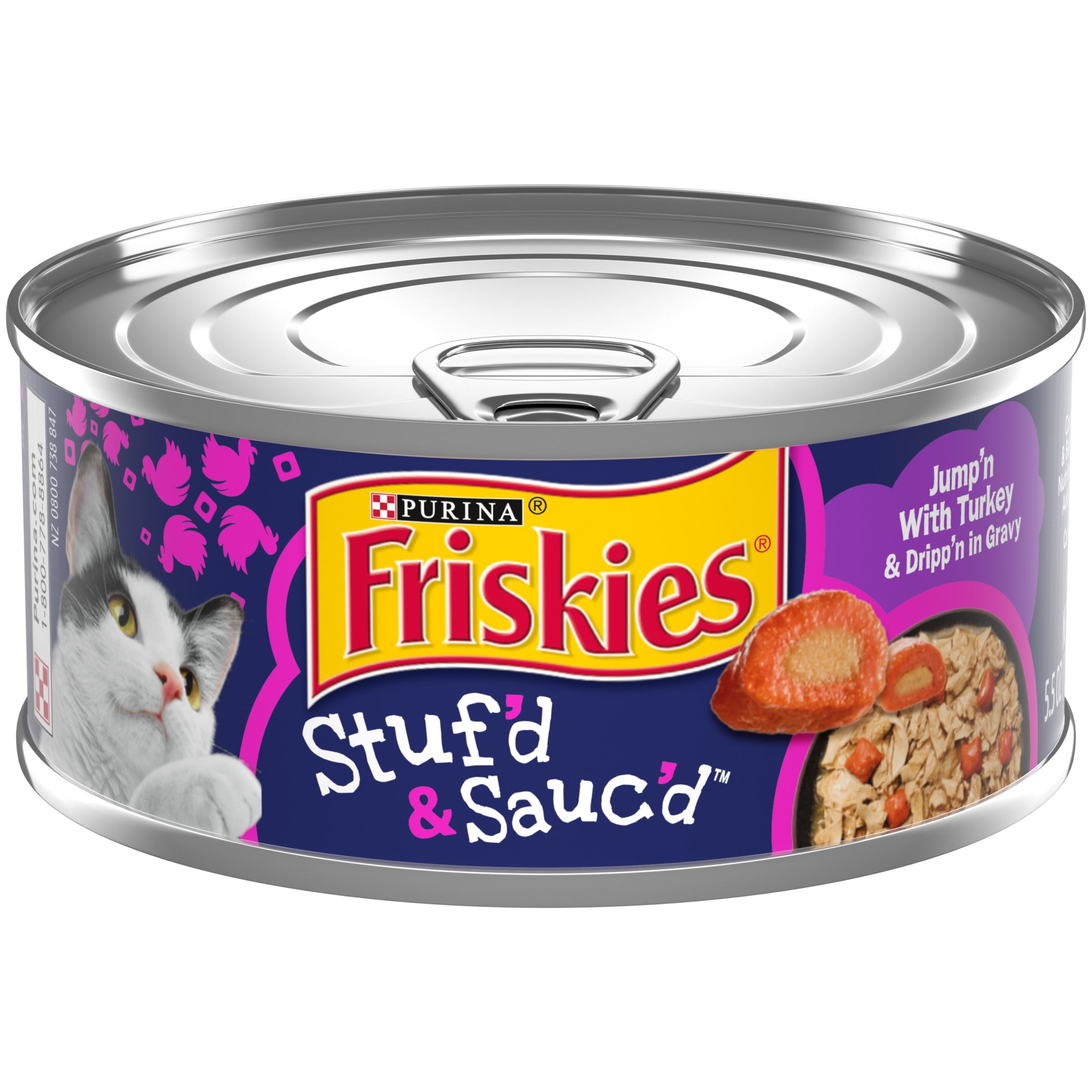 Purina Friskies Stuf'D and Sauc'D Turkey in Gravy, Wet Cat Food, 5.5 oz ...