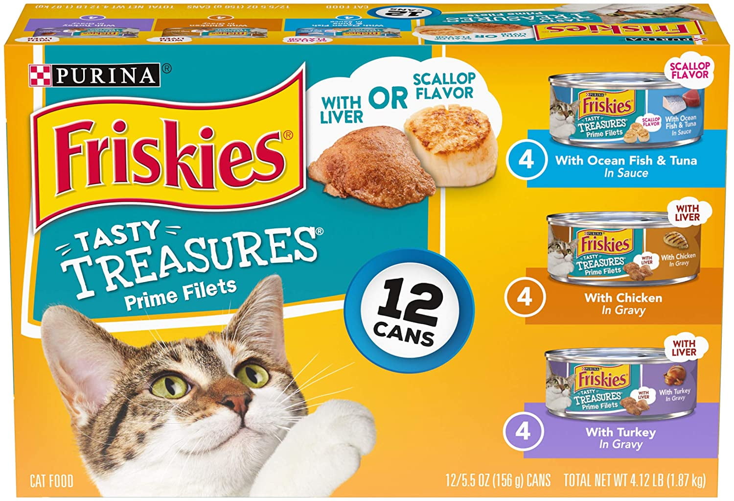 Purina Friskies Tasty Treasures Meaty Shreds Favorites Adult Wet Cat ...
