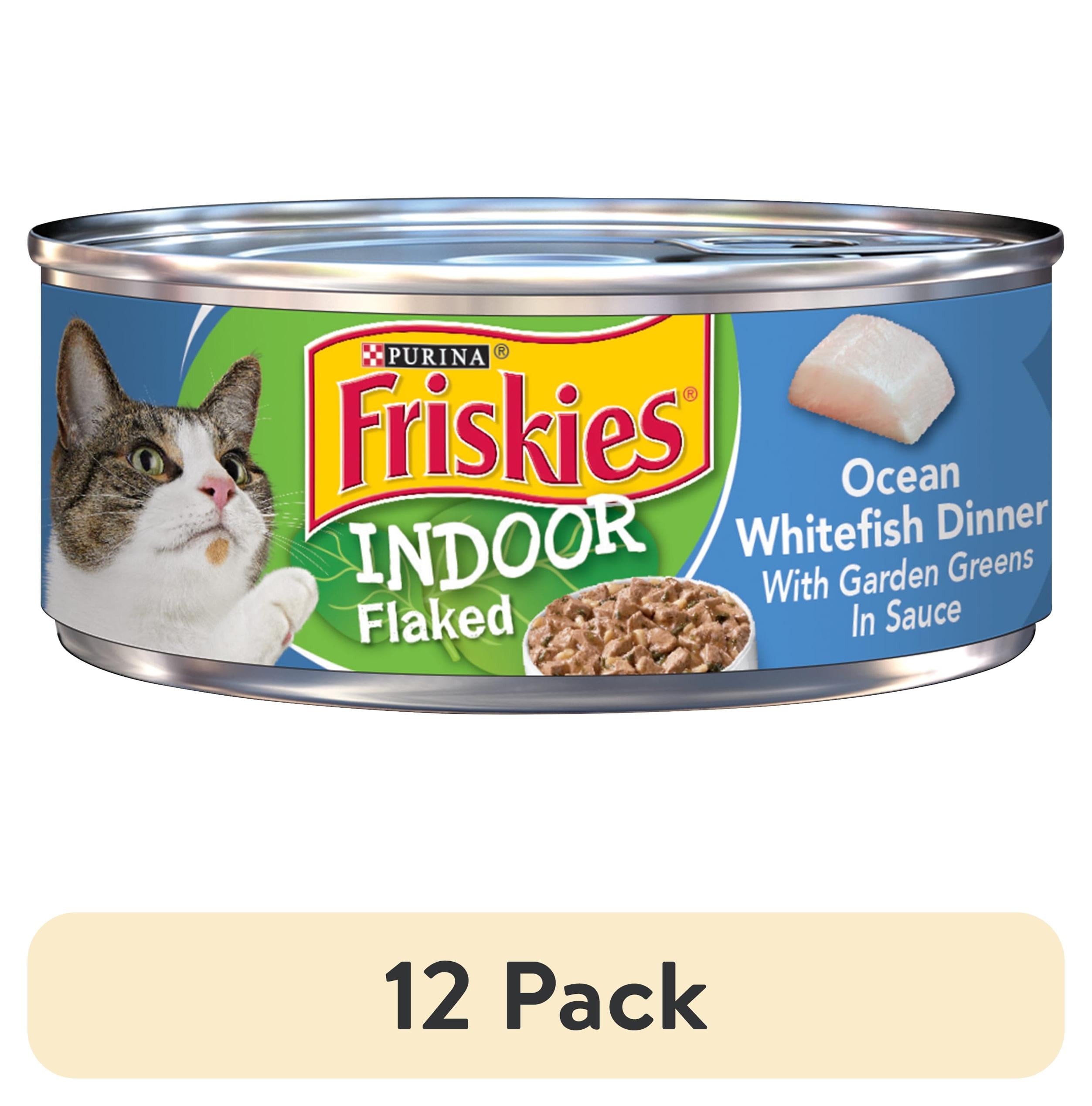 (12 pack) Purina Friskies Indoor Flaked Ocean Whitefish Dinner, Wet Cat ...