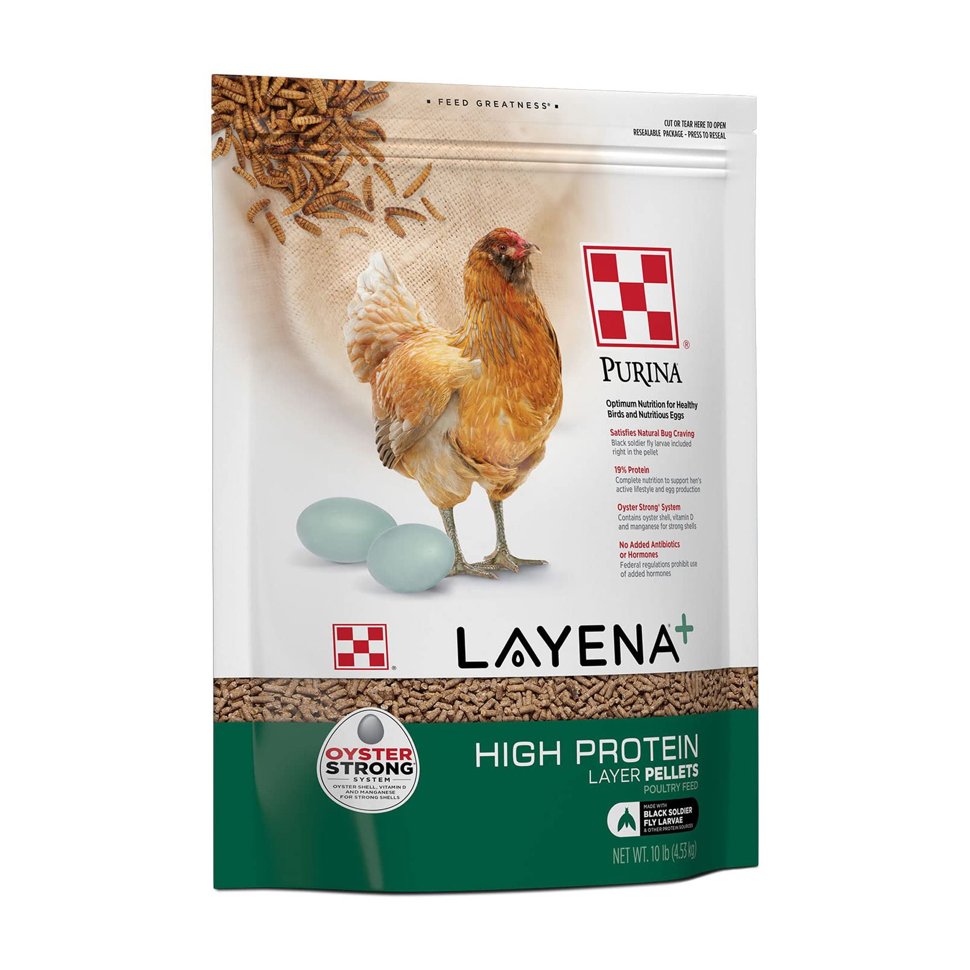 Purina Layena + High MMF7 Protein Layer Chicken Feed (10 Pound ...