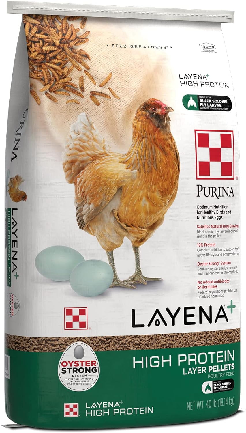 Purina Layena+ High Protein Layer Chicken Feed. Chicken Layer Feed with ...