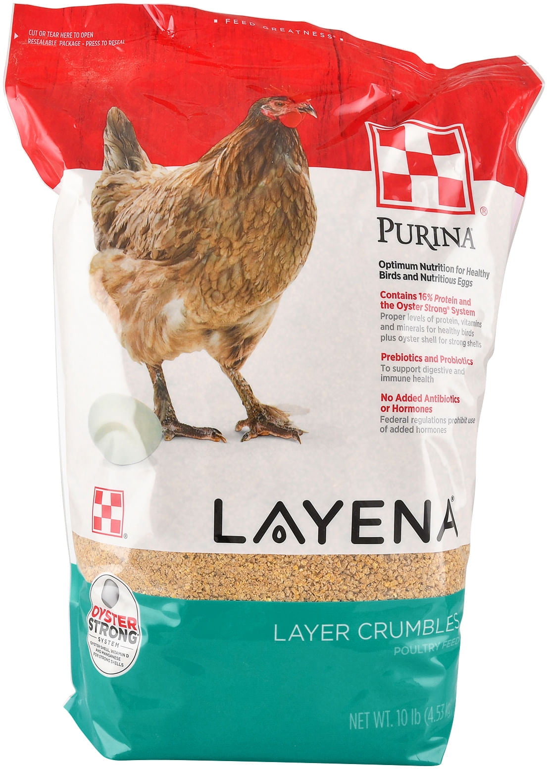 Purina Layena Chicken Layer Feed Crumbles, Dry Formula, 10 lb Bag ...