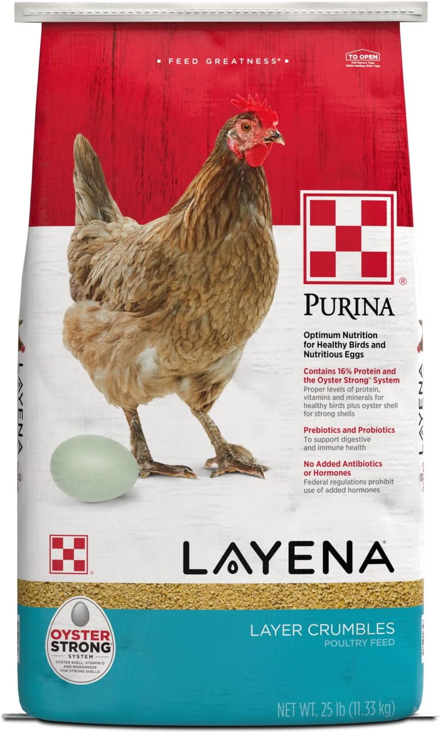 Purina Layena Premium Layer Feed Crumbles, Feed for Laying Hens, Laying ...