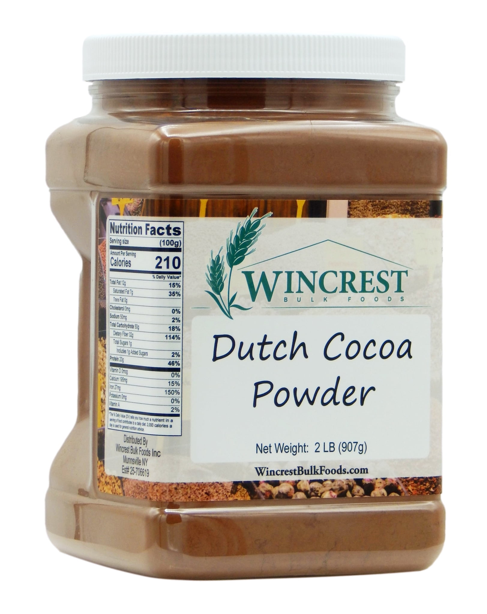 Wincrest Bulk Foods, Cocoa Powder, 2 Lb Container, Dutch Processed ...