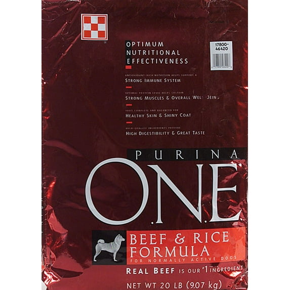 Purina ONE Beef & Rice Dry Dog Food, 20 Lb. - Walmart.com