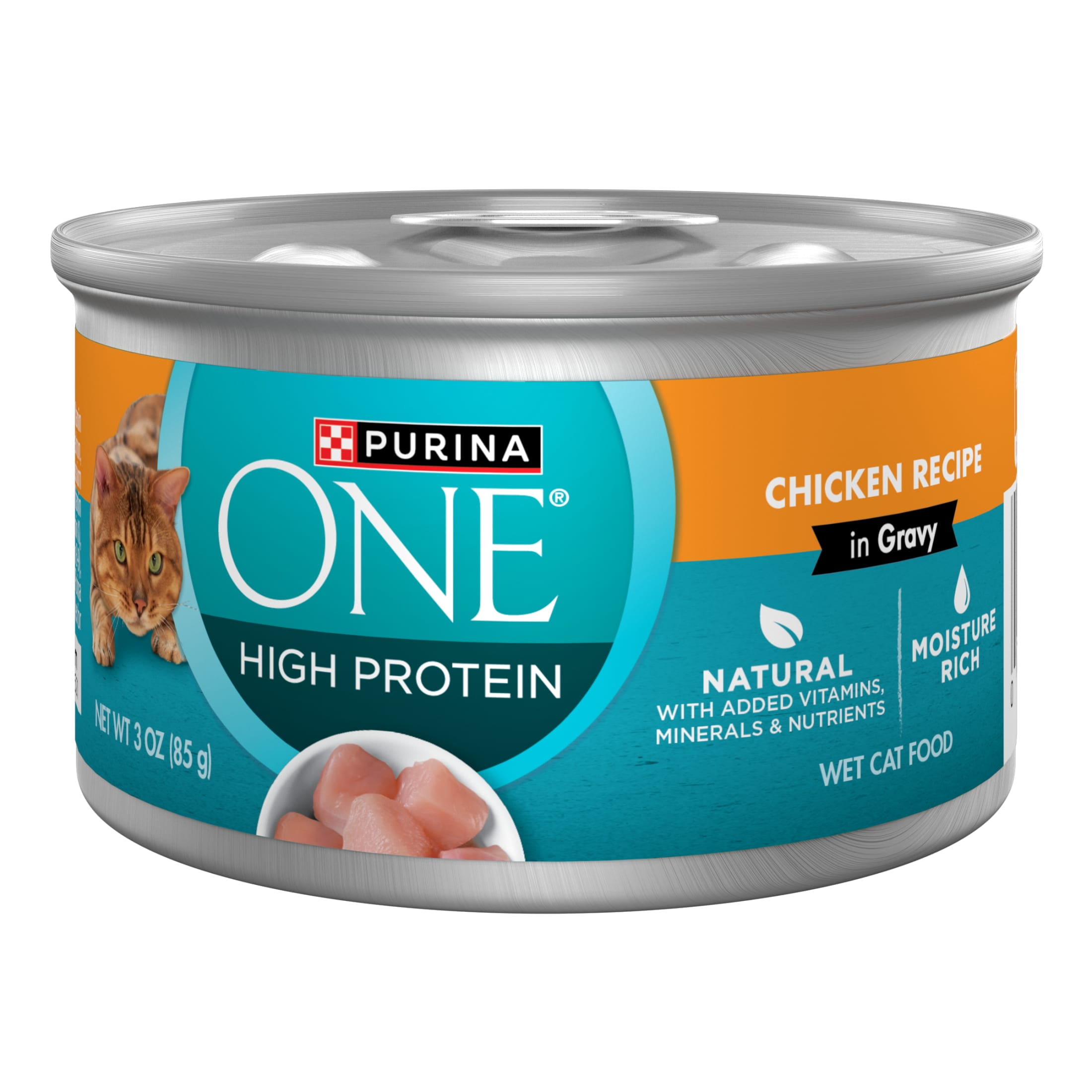 Purina ONE Natural High Protein Cat Food, Chicken Recipe in Wet Cat ...