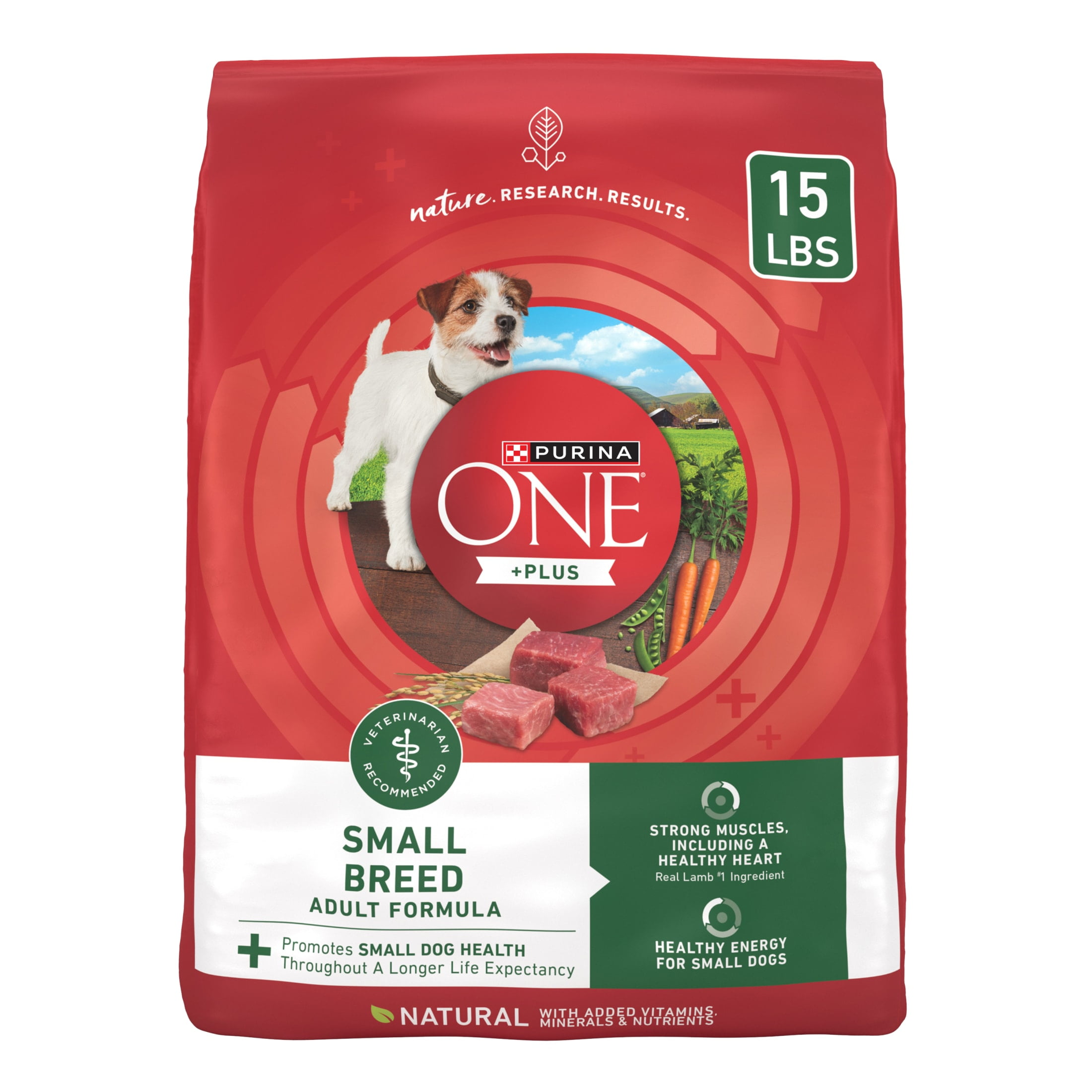 Purina ONE Natural Small Breed Dry Dog Food, Lamb & Rice Formula with ...