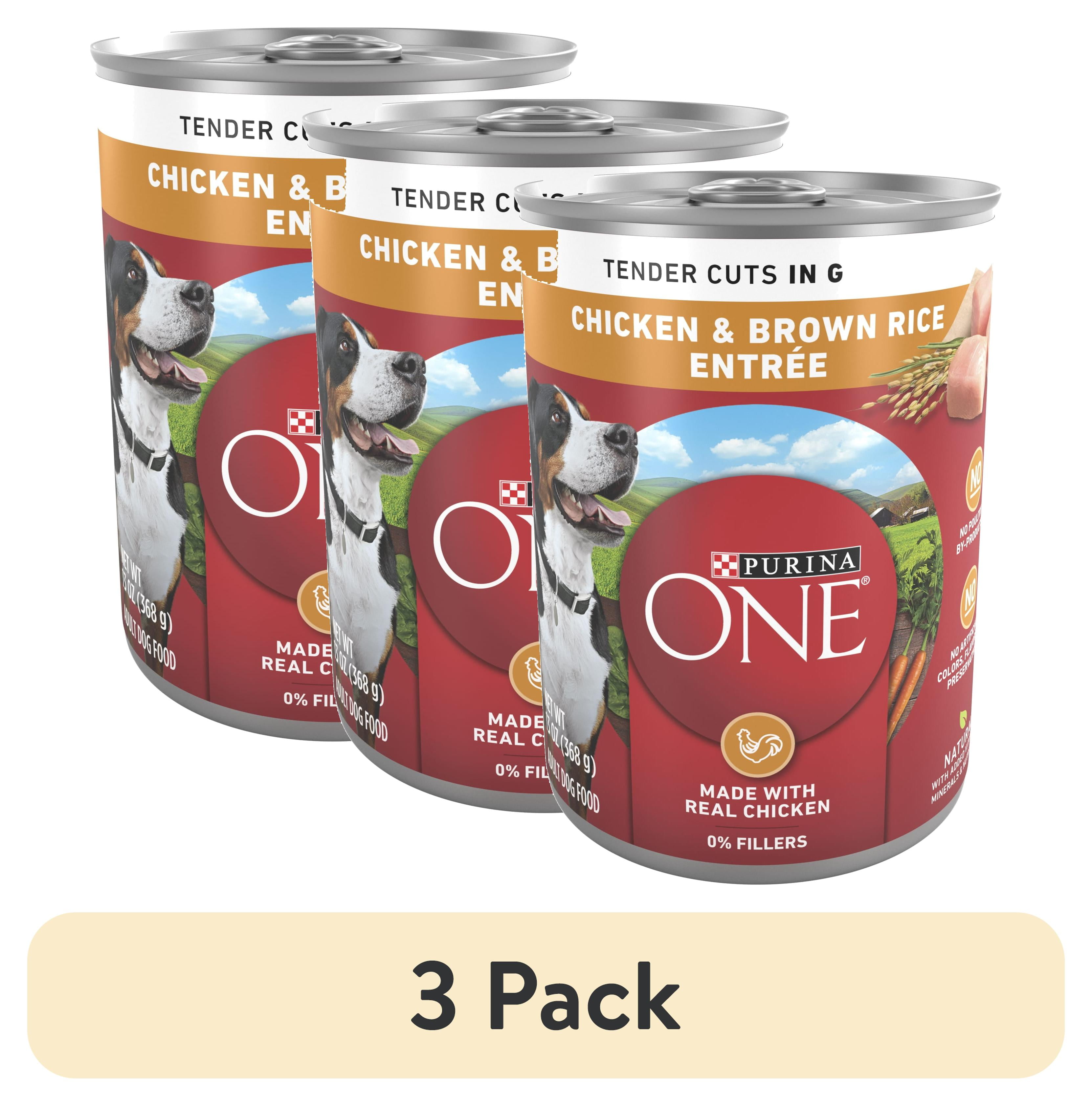 (3 pack) Purina ONE Natural Wet Dog Food, High Protein Soft Chicken ...