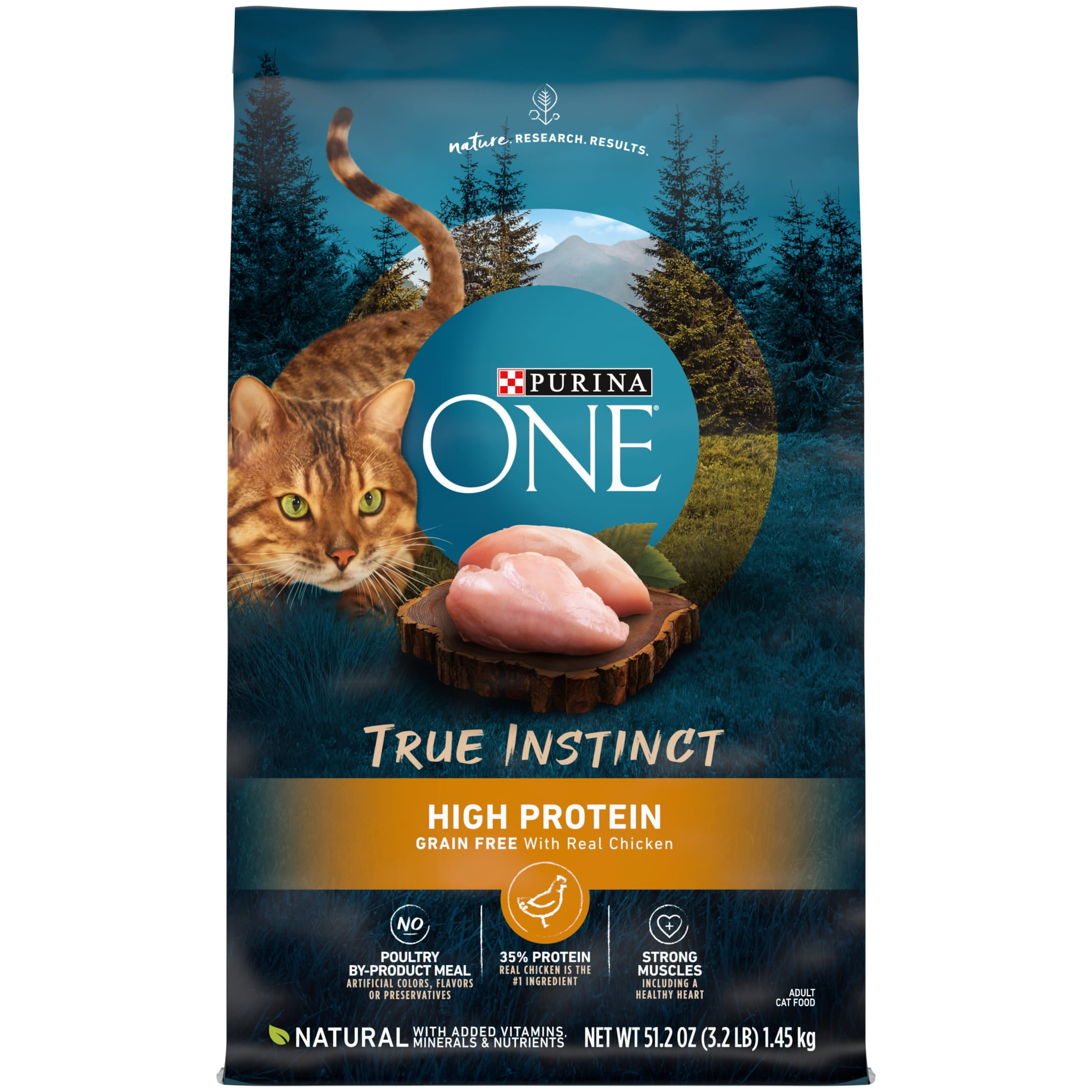 Purina ONE Natural Dry Cat Food, High Protein & Grain Free, Real ...