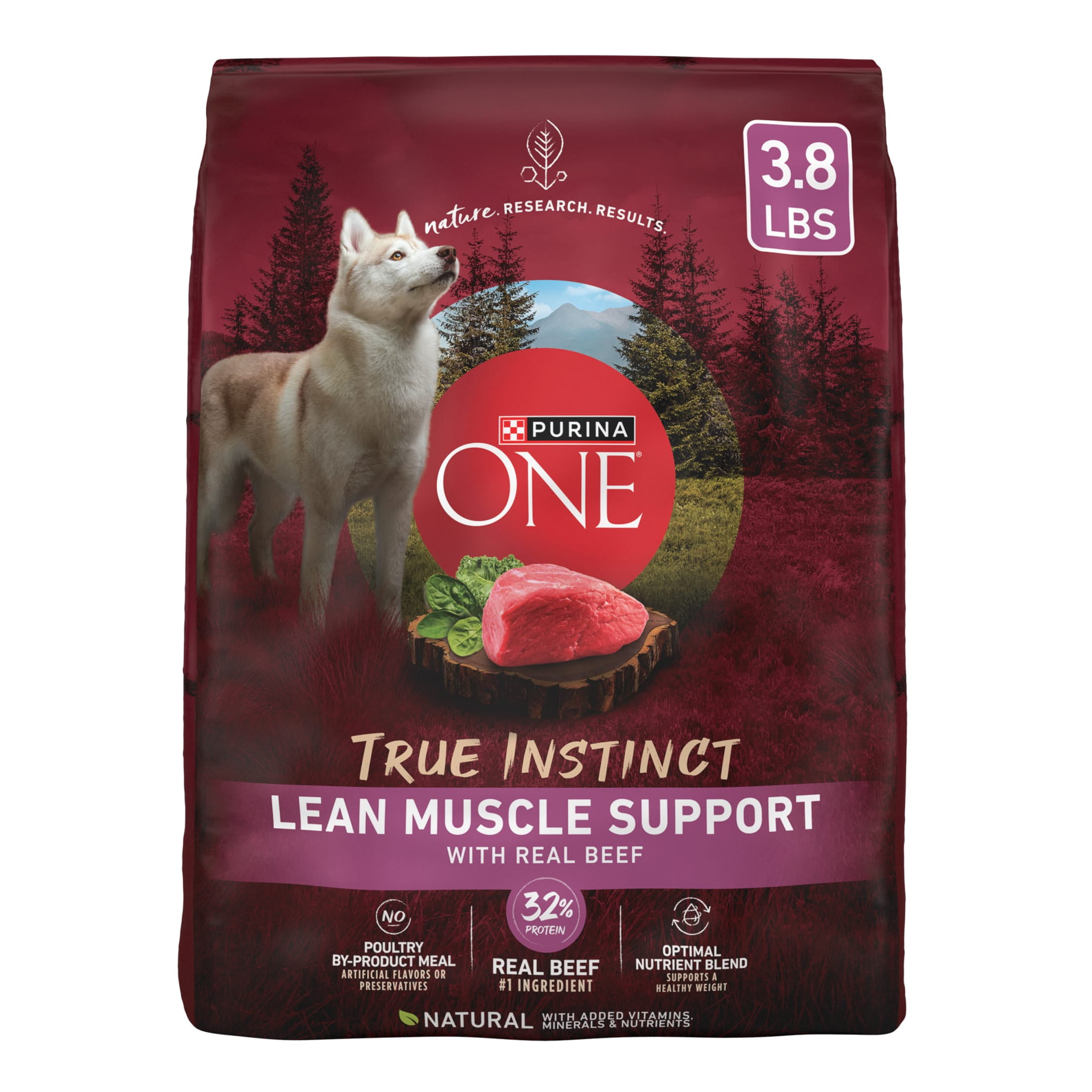 Purina ONE High Protein Dog Food with Real Beef, Lean Muscle Support, 3 ...