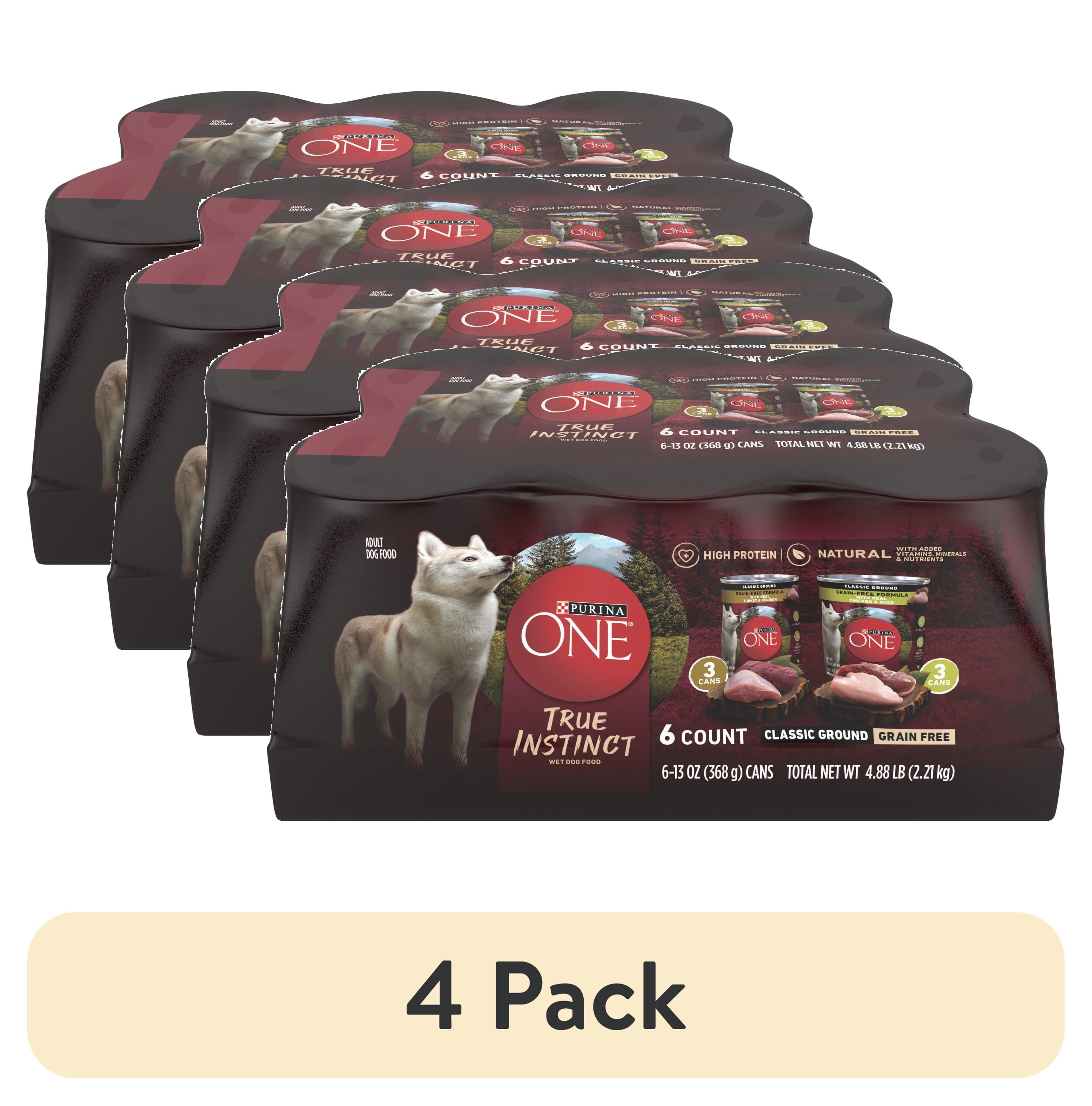 (4 pack) Purina ONE True Instinct Natural Wet Dog Food, High Protein ...