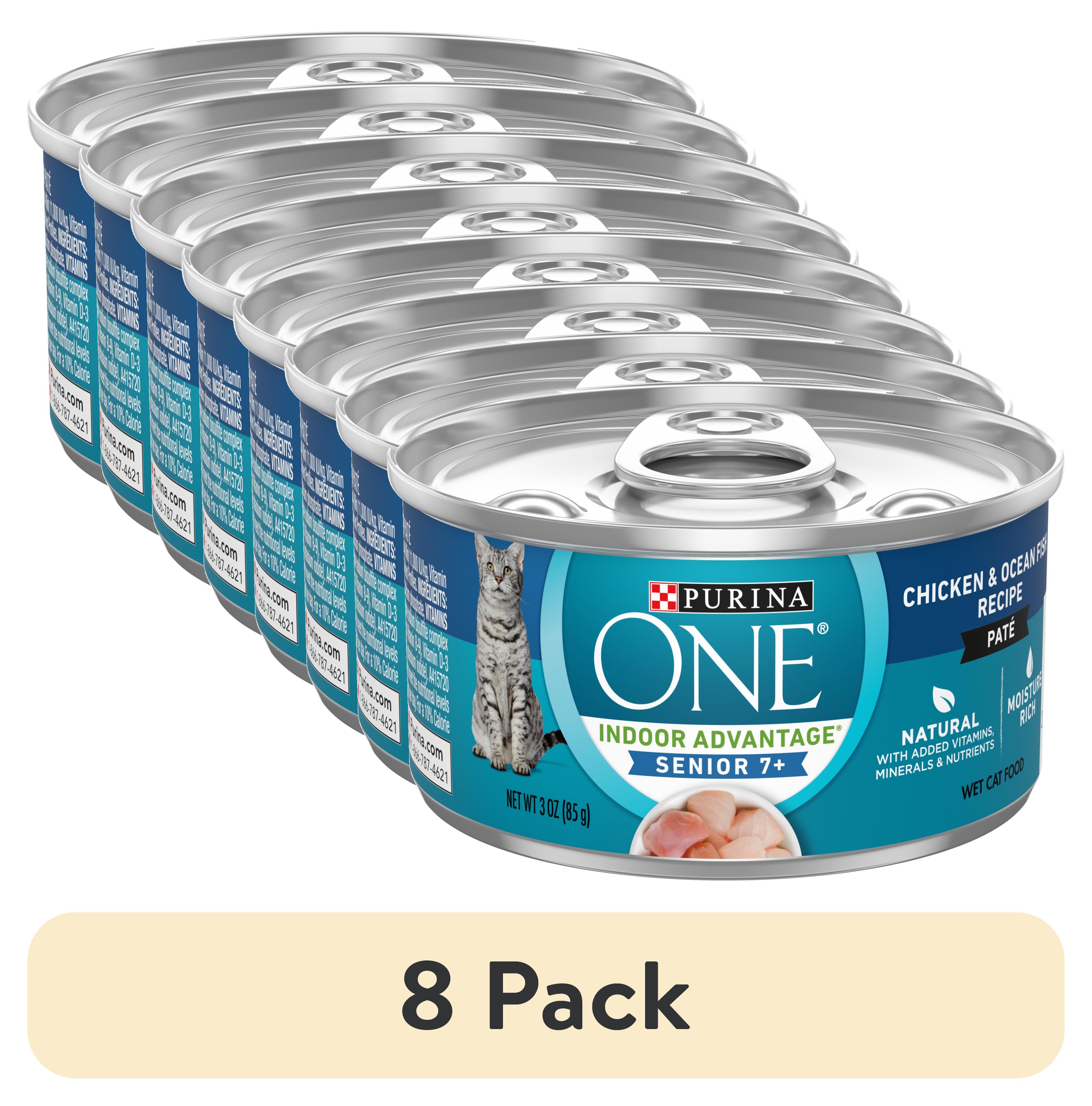 (8 pack) Purina One Indoor Advantage Wet Cat Food for Adult Cats, 3 oz ...