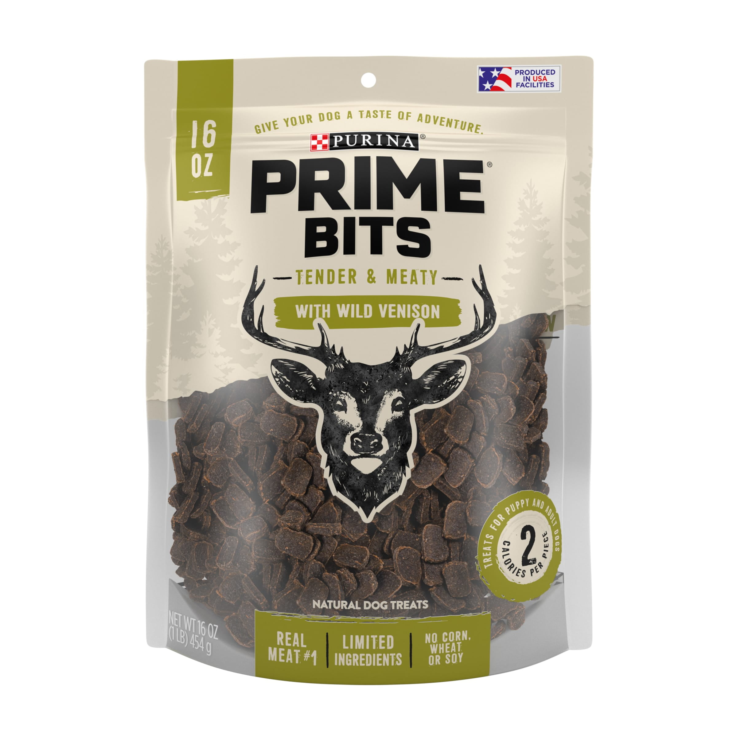 Purina PRIME Bits Dog Treats, with Real Wild Venison Natural Tender Dog ...